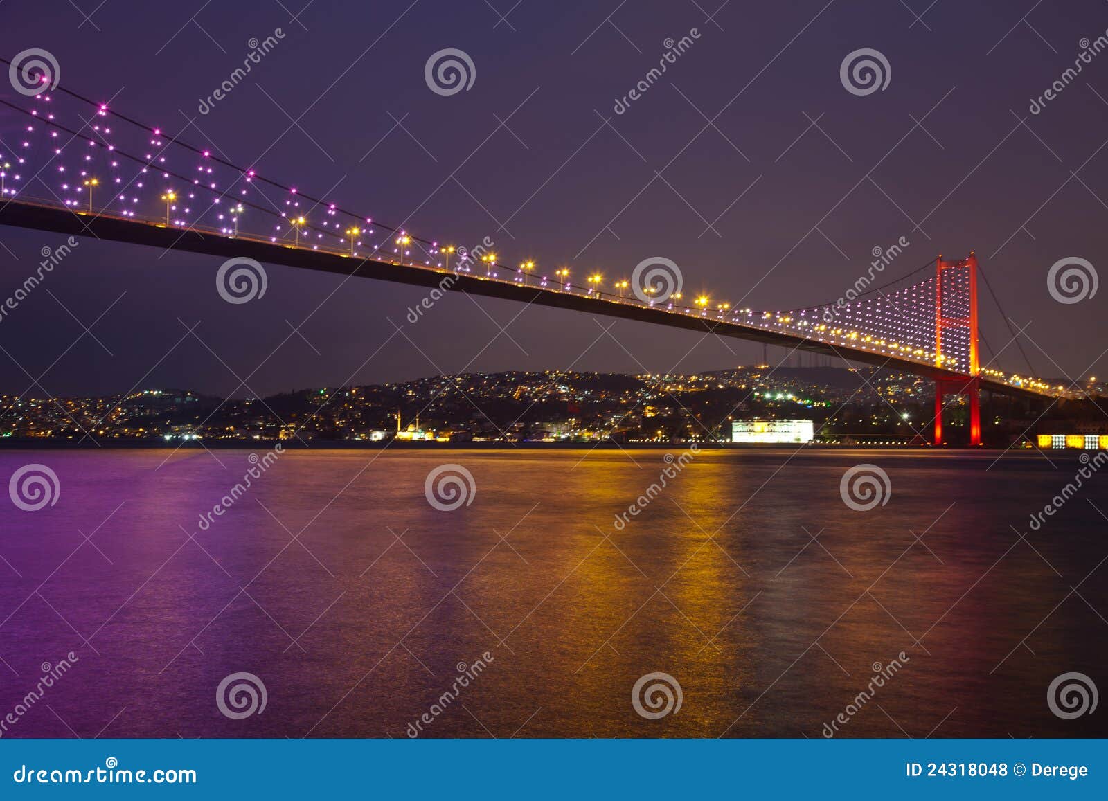 Bosphorus Bridge at the Night Stock Photo - Image of city, architecture ...