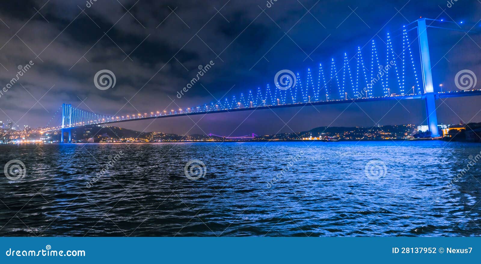 Bosphorus Bridge at Night stock photo. Image of bosphorus - 28137952