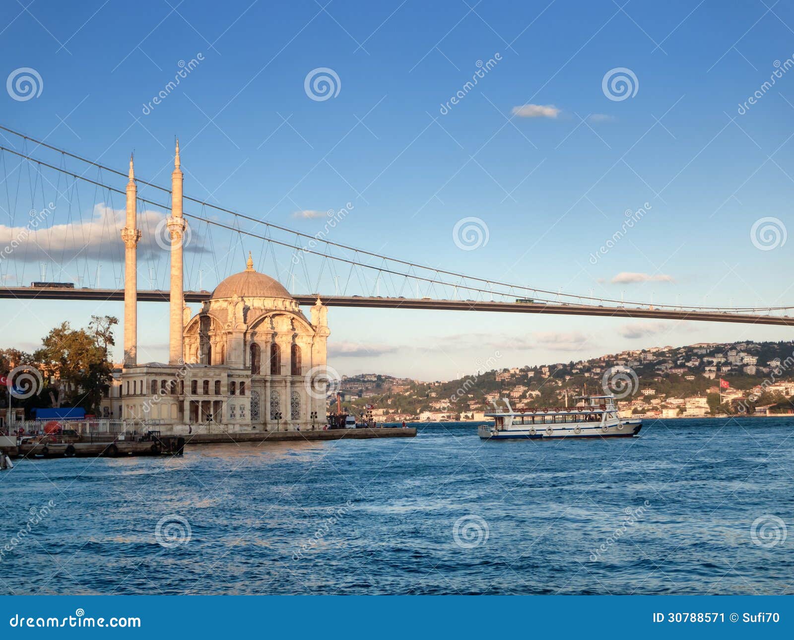 Bosphorus Bridge and Ortakoy Mosque in Istanbul Stock Image - Image of ...