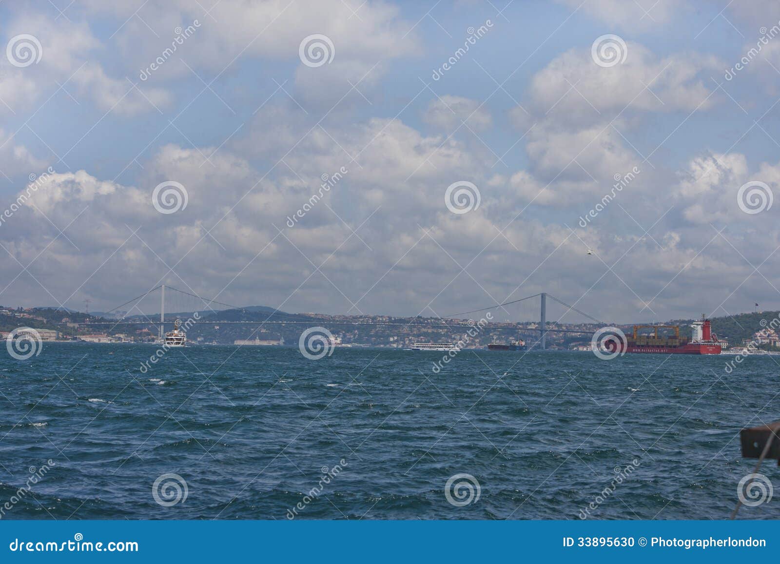 Bosphorus Bridge Over the Bosphorus Strait Stock Photo - Image of water ...