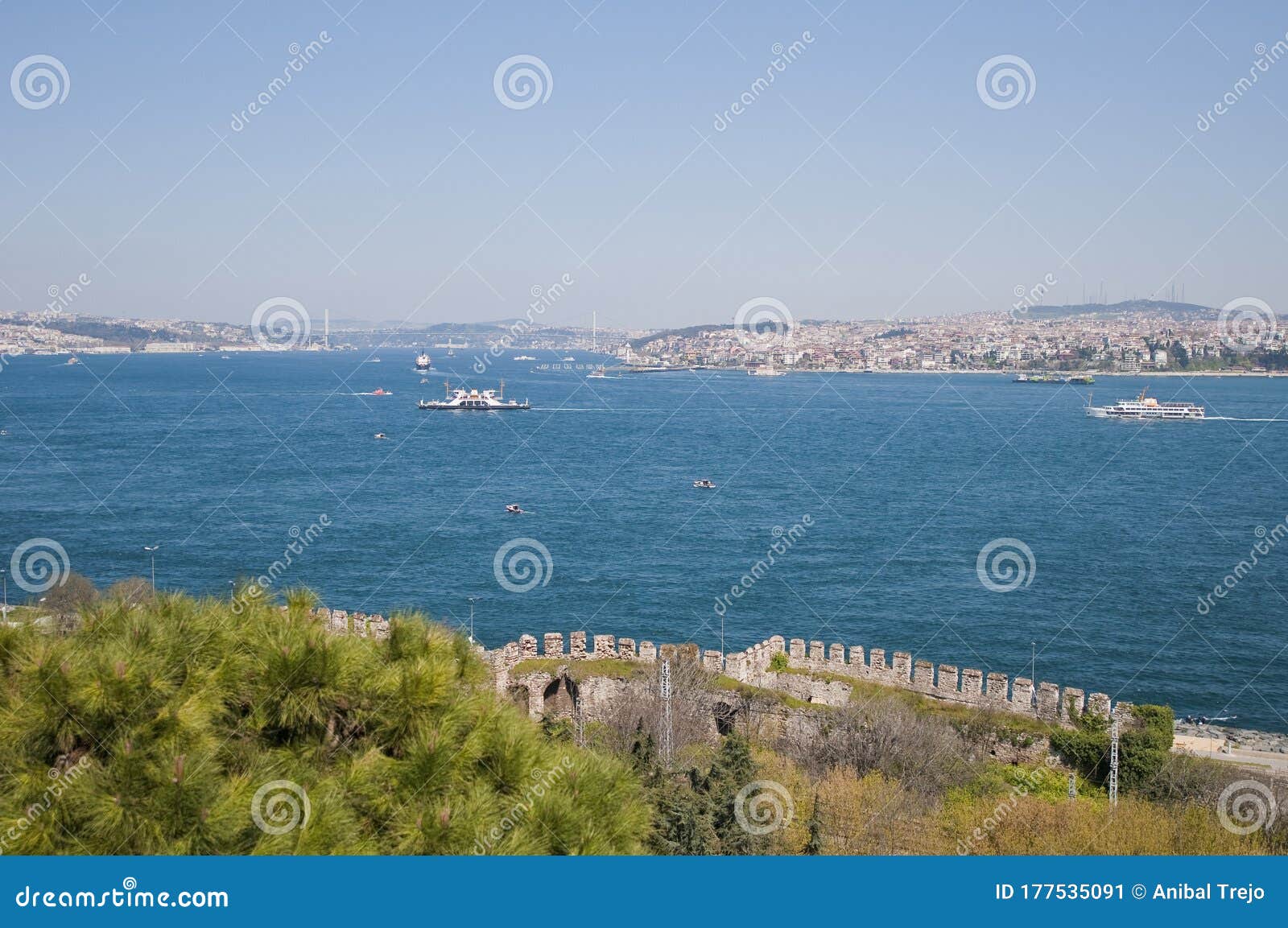 Bosphorus Crossing Istanbul Stock Image - Image of eastern, historic ...