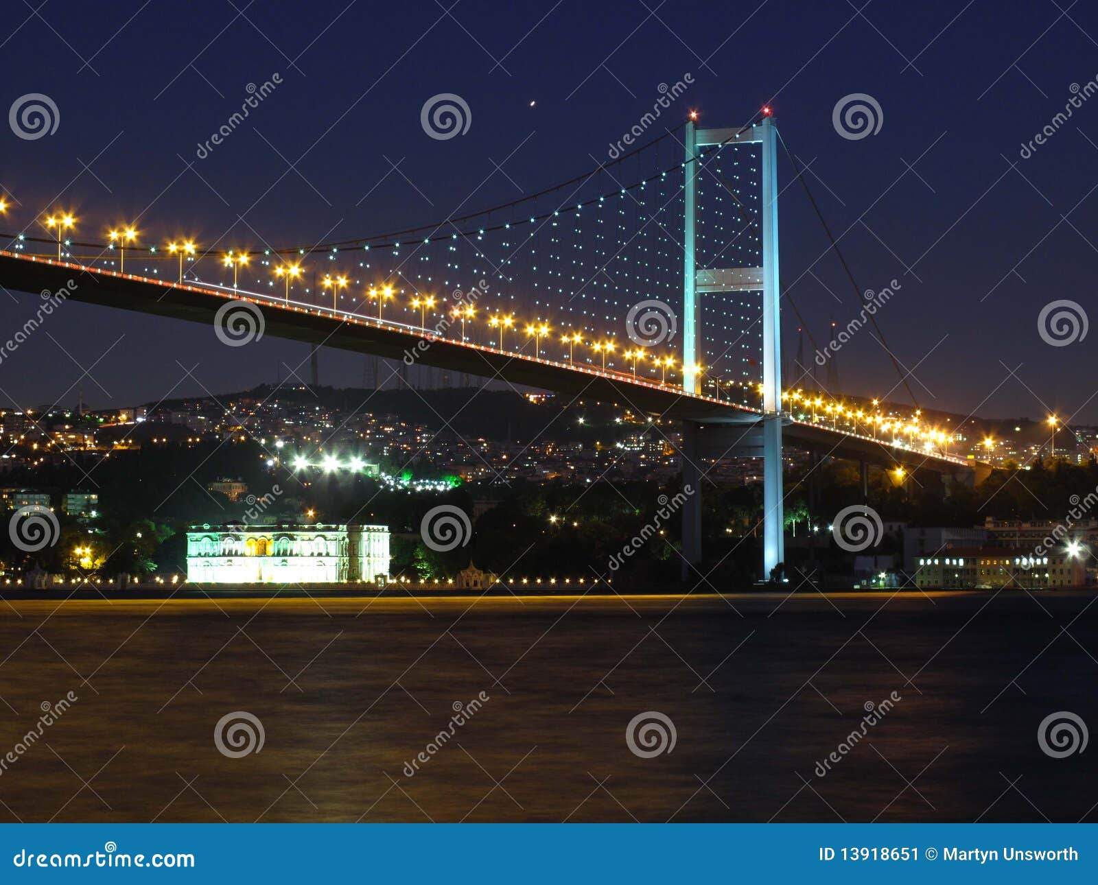 Bosphorus at night stock image. Image of ottoman, night - 13918651