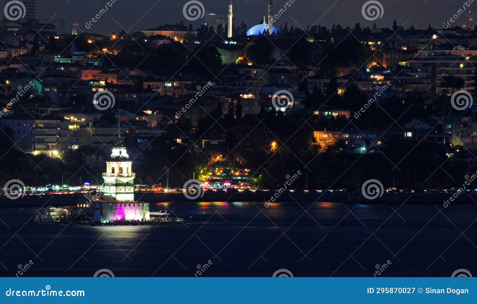 Bosphorus stock image. Image of istanbul, view, night - 295870027