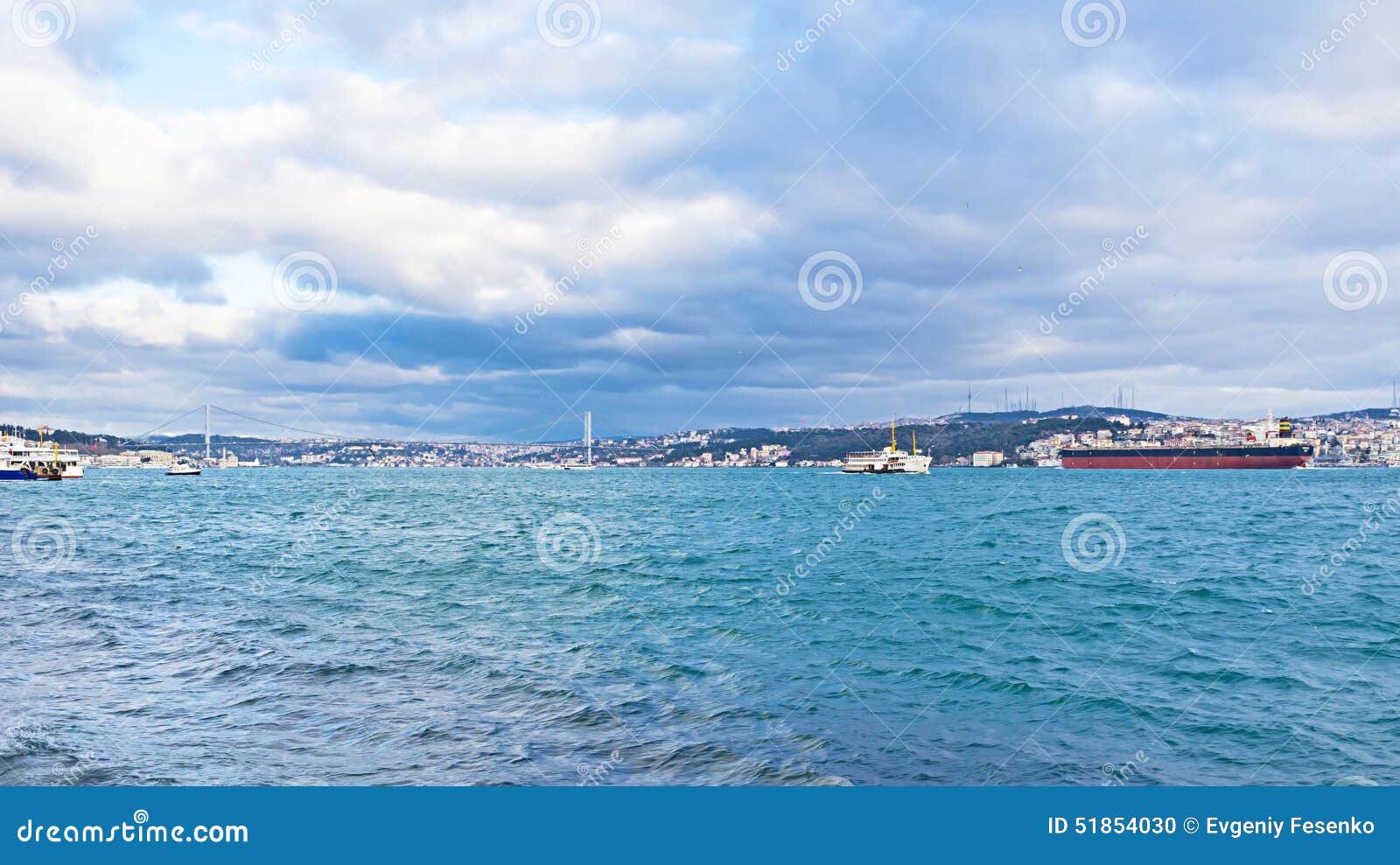 The Bosphorus strait stock photo. Image of europe, istanbul - 51854030