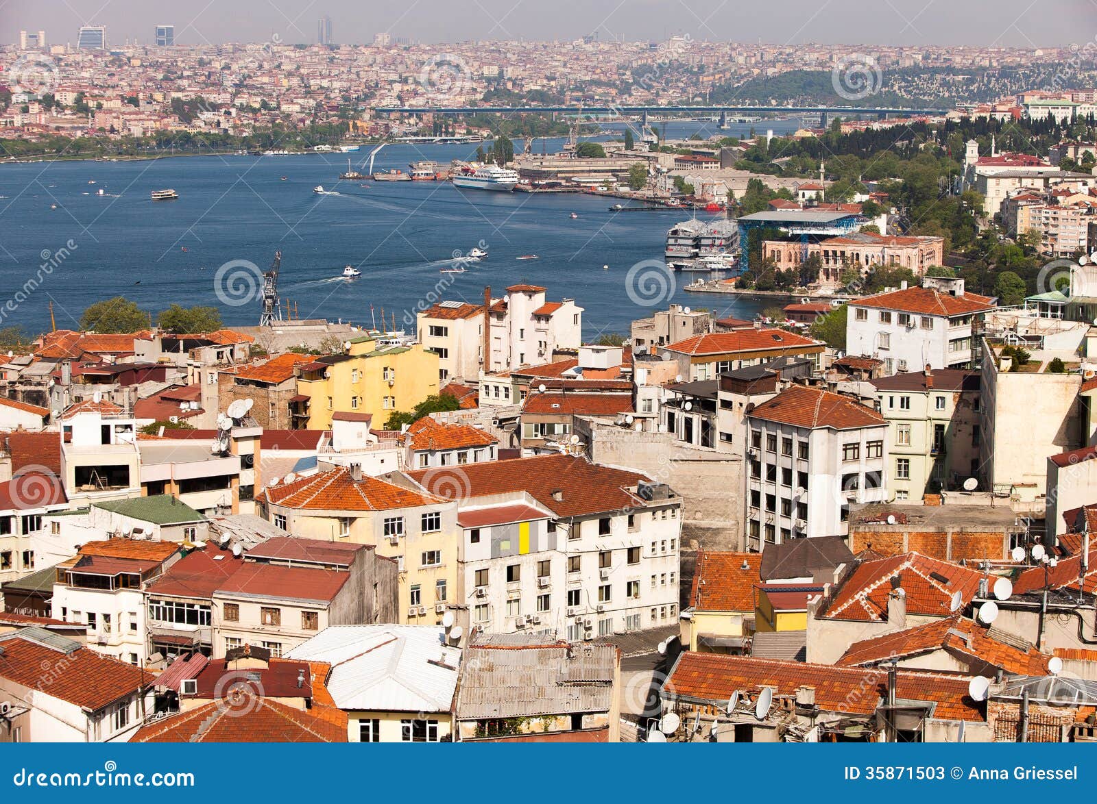 The Bosphorus Strait stock image. Image of bridge, waterway - 35871503
