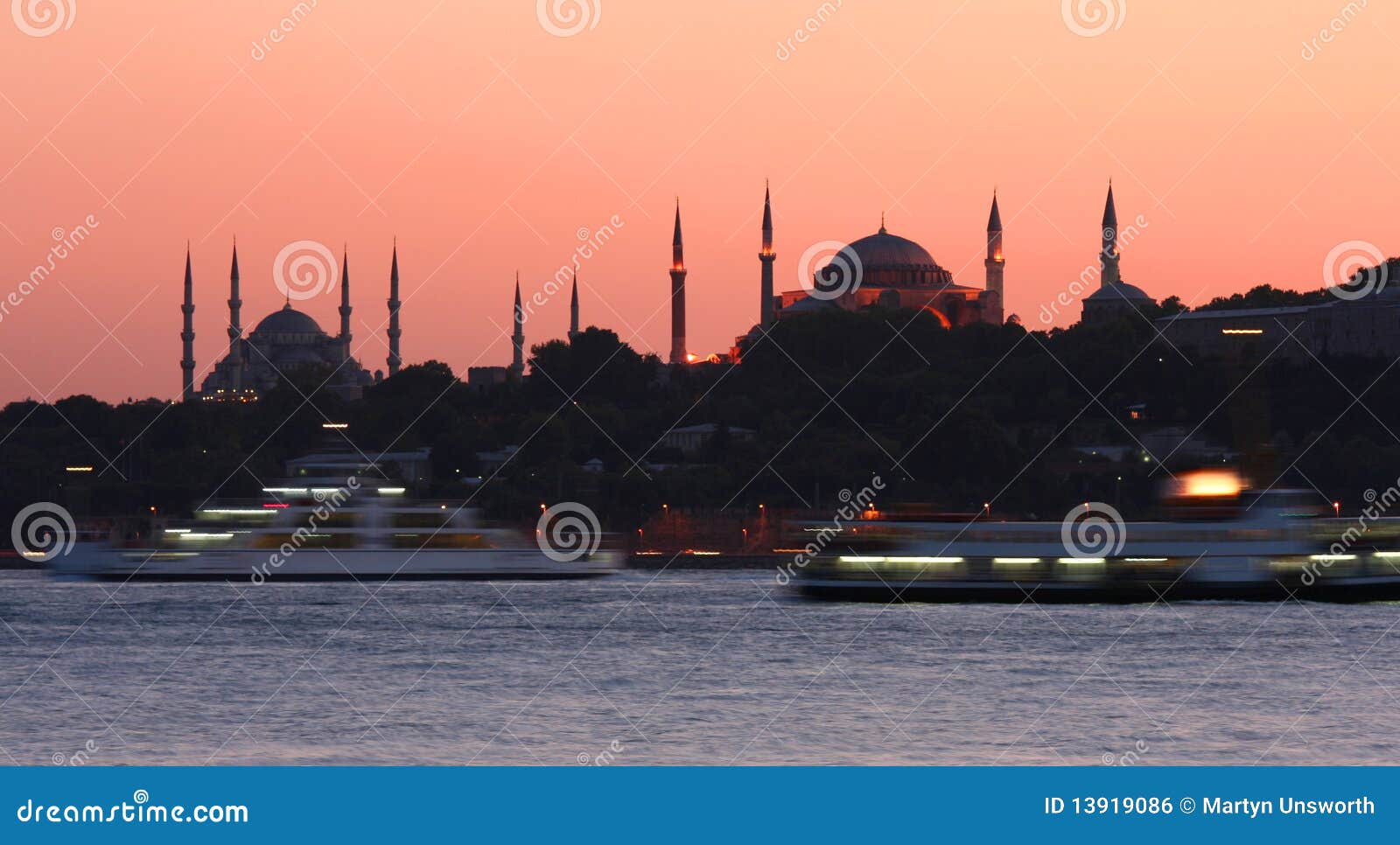 Bosphorus at sunset stock photo. Image of blue, ottoman - 13919086