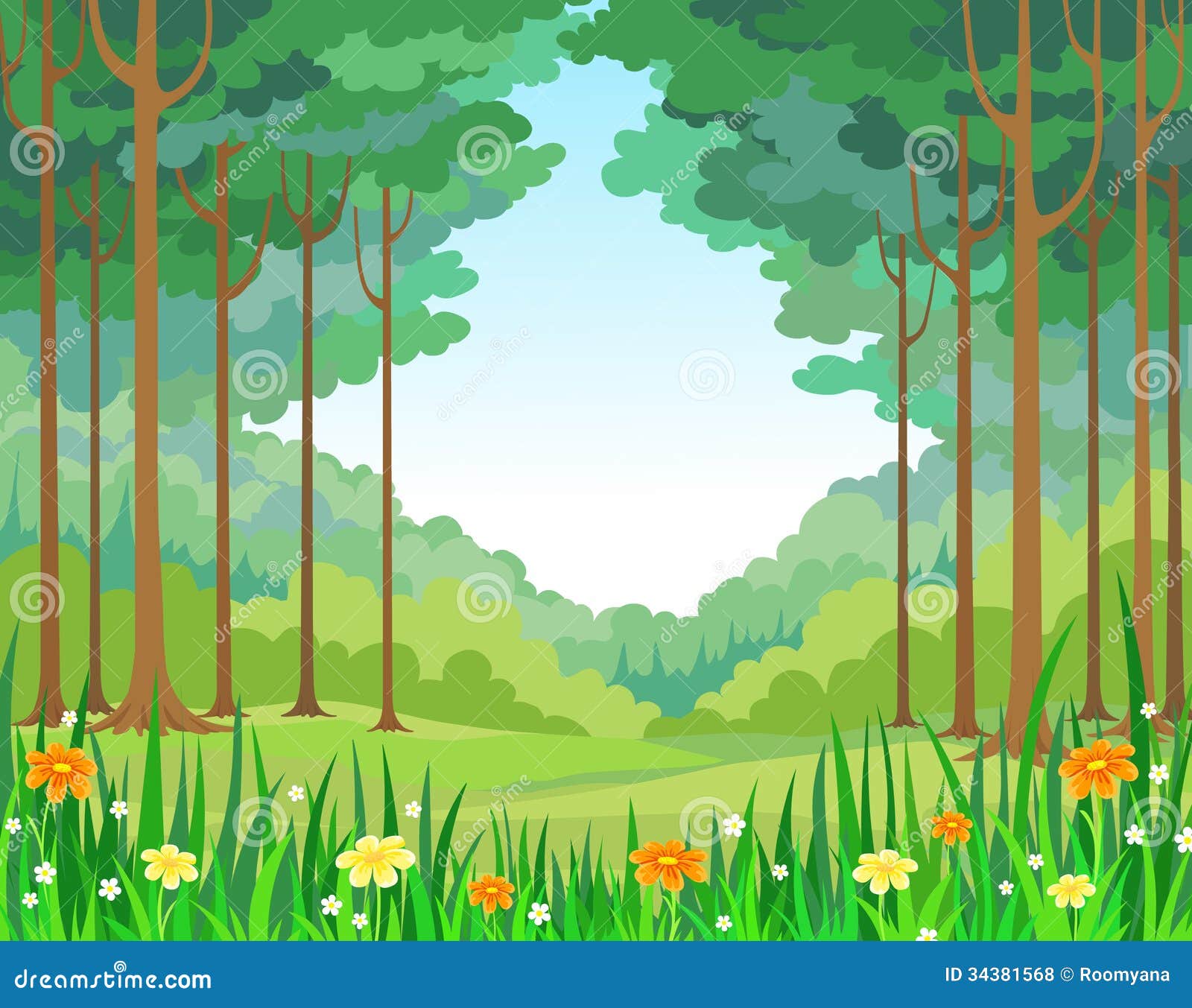 Bosque Del Fondo Del Vector Ilustración del Vector - Ilustración de ...