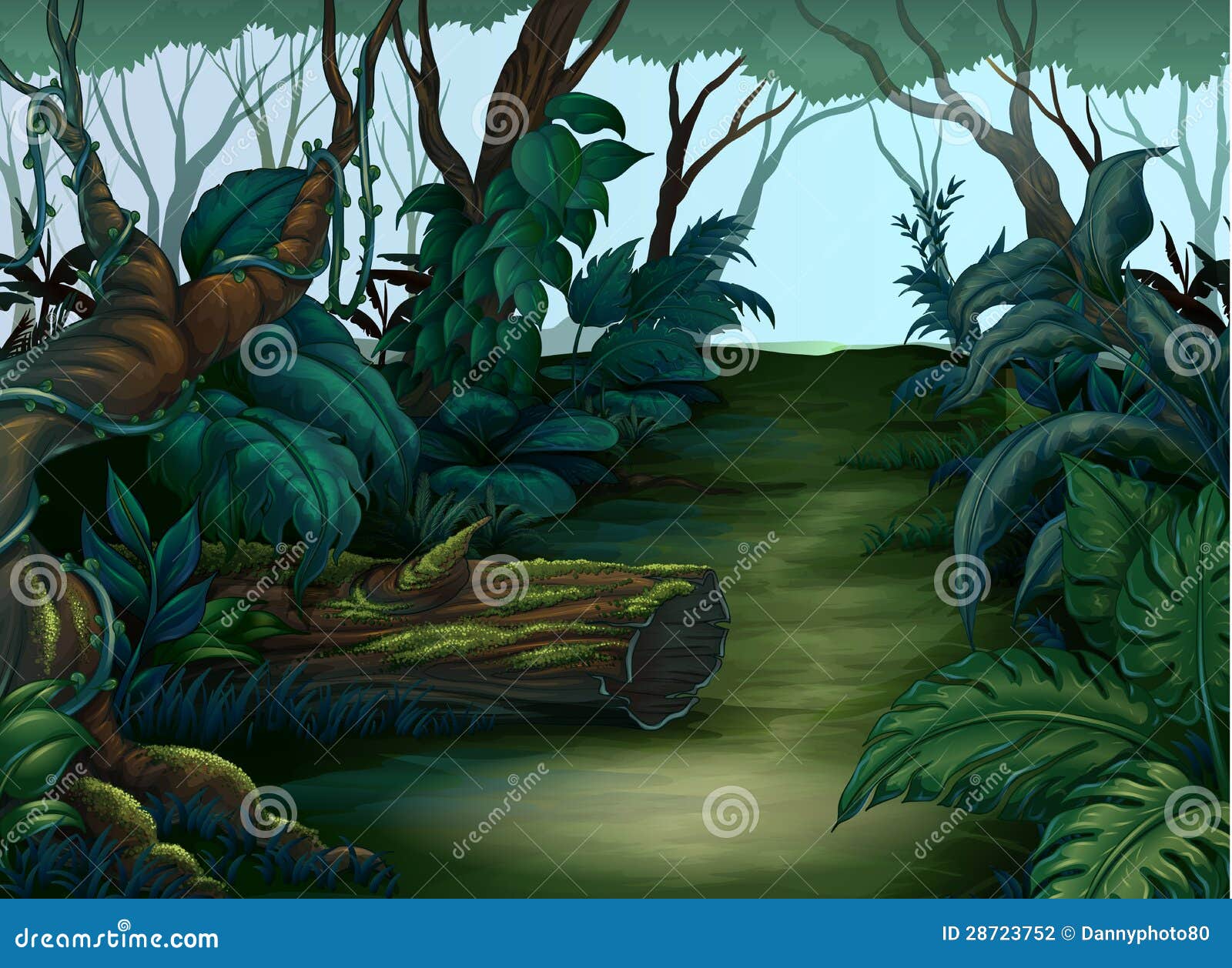 Bosque limpio y verde ilustración del vector. Ilustración de viejo ...