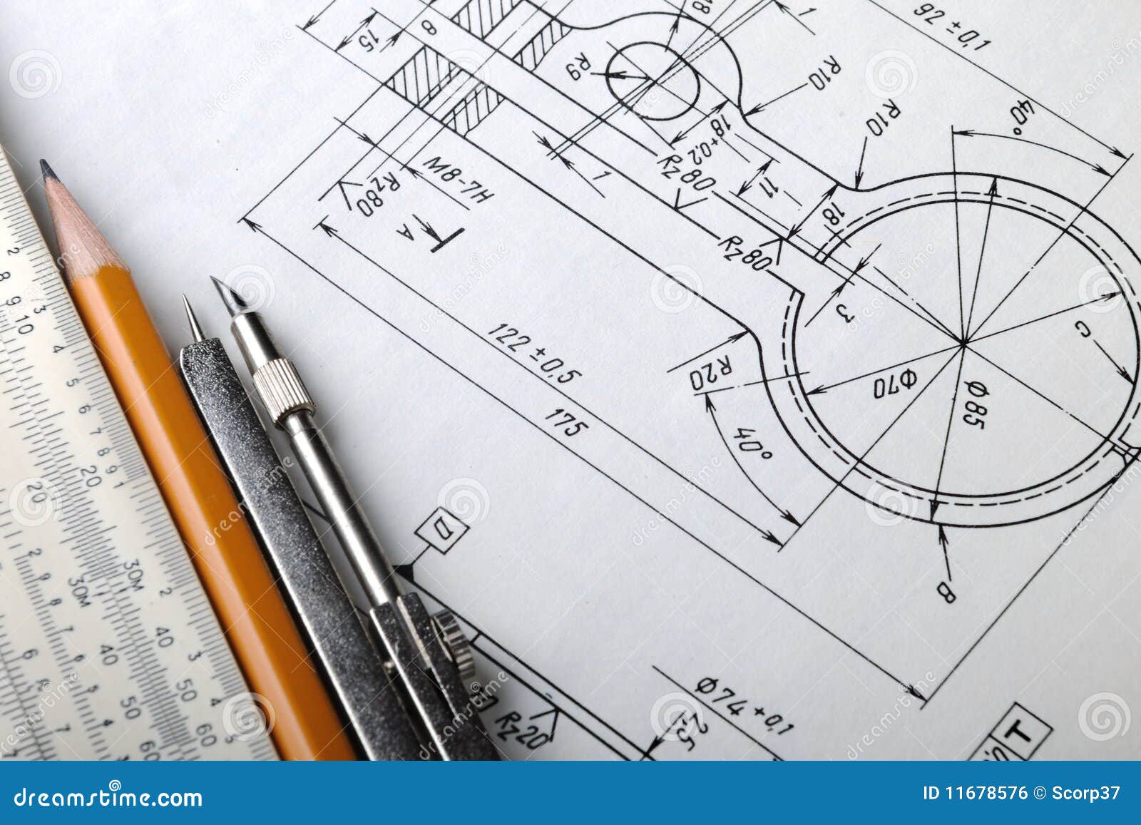 Bosquejo foto de archivo. Imagen de bosquejo, mecanismo - 11678576