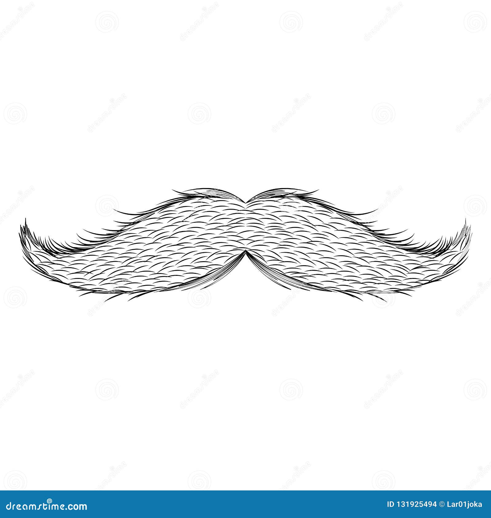 Bosquejo Aislado Del Bigote Ilustración del Vector - Ilustración de ...