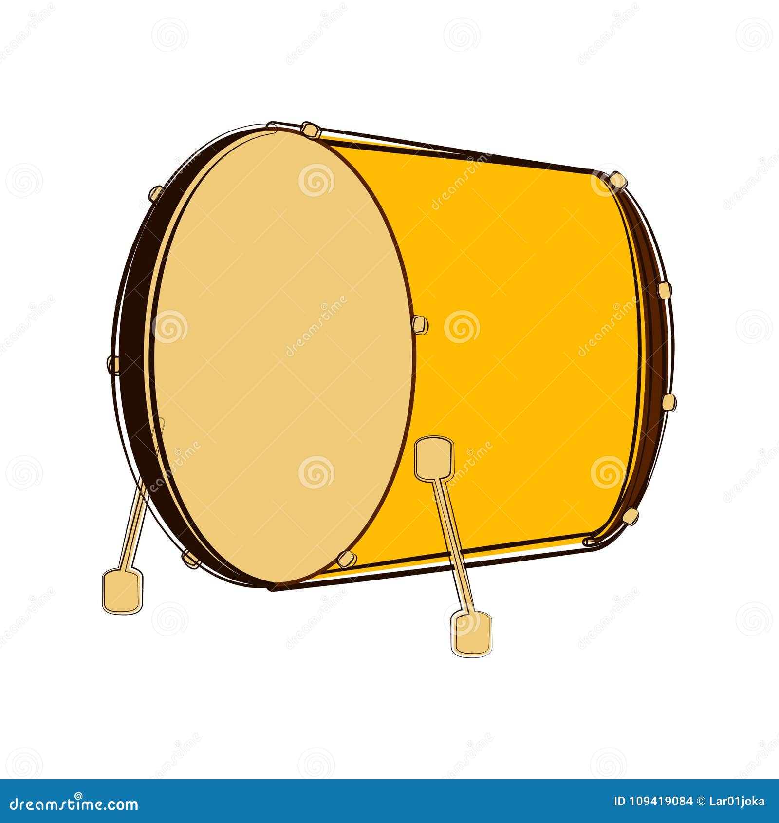 Bosquejo Aislado Del Bombo Instrumento Musical Ilustración del Vector ...