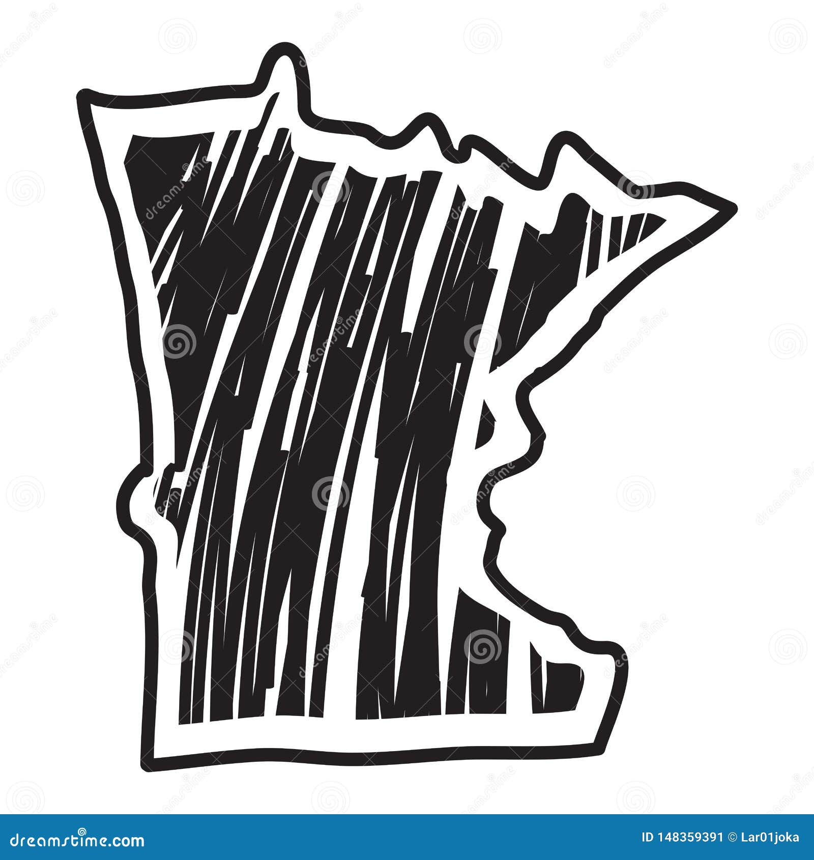 Bosquejo Aislado Del Estado De Minnesota Ilustración del Vector ...
