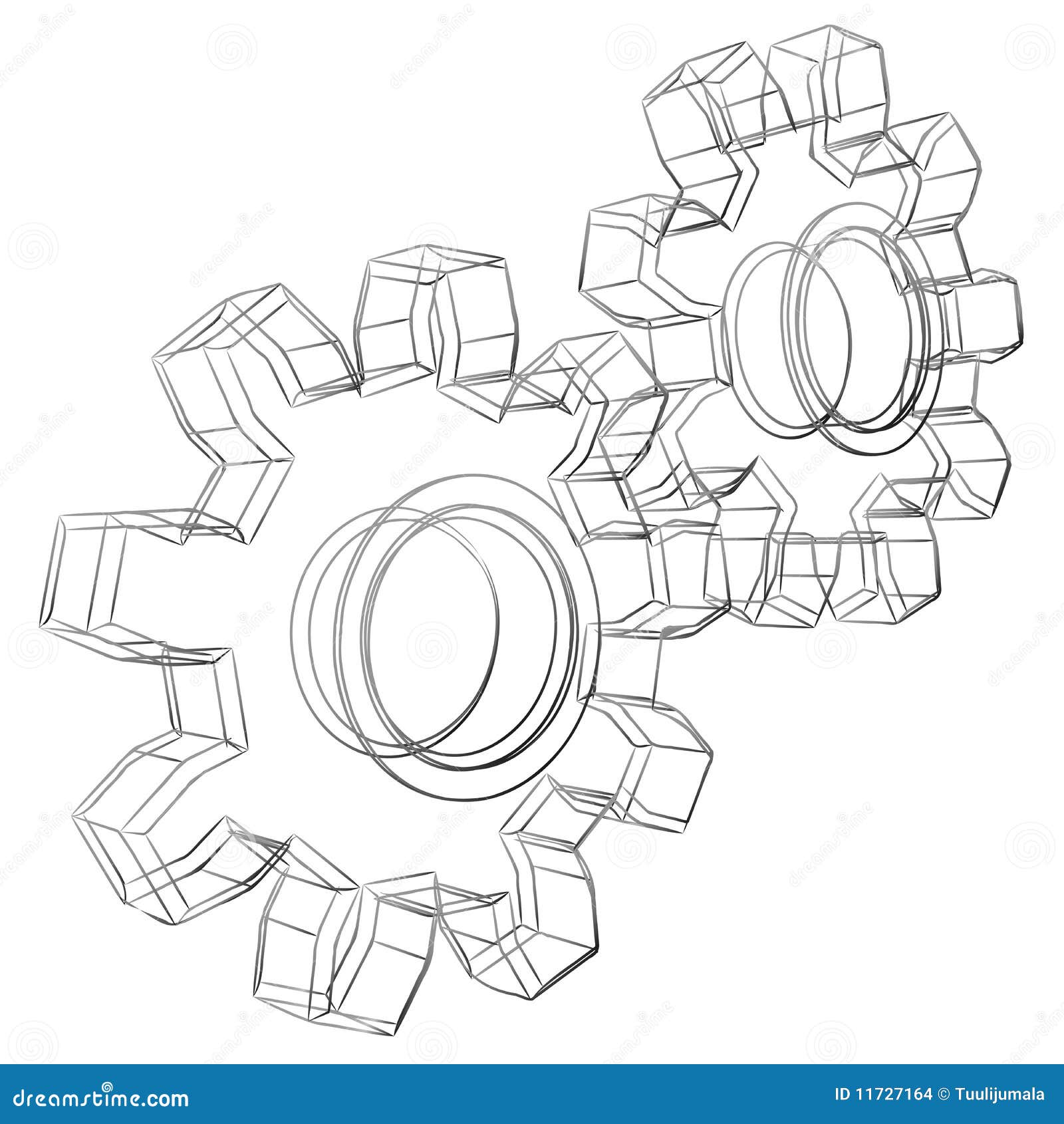 Bosquejo De Las Ruedas Dentadas Ilustración del Vector - Ilustración de ...