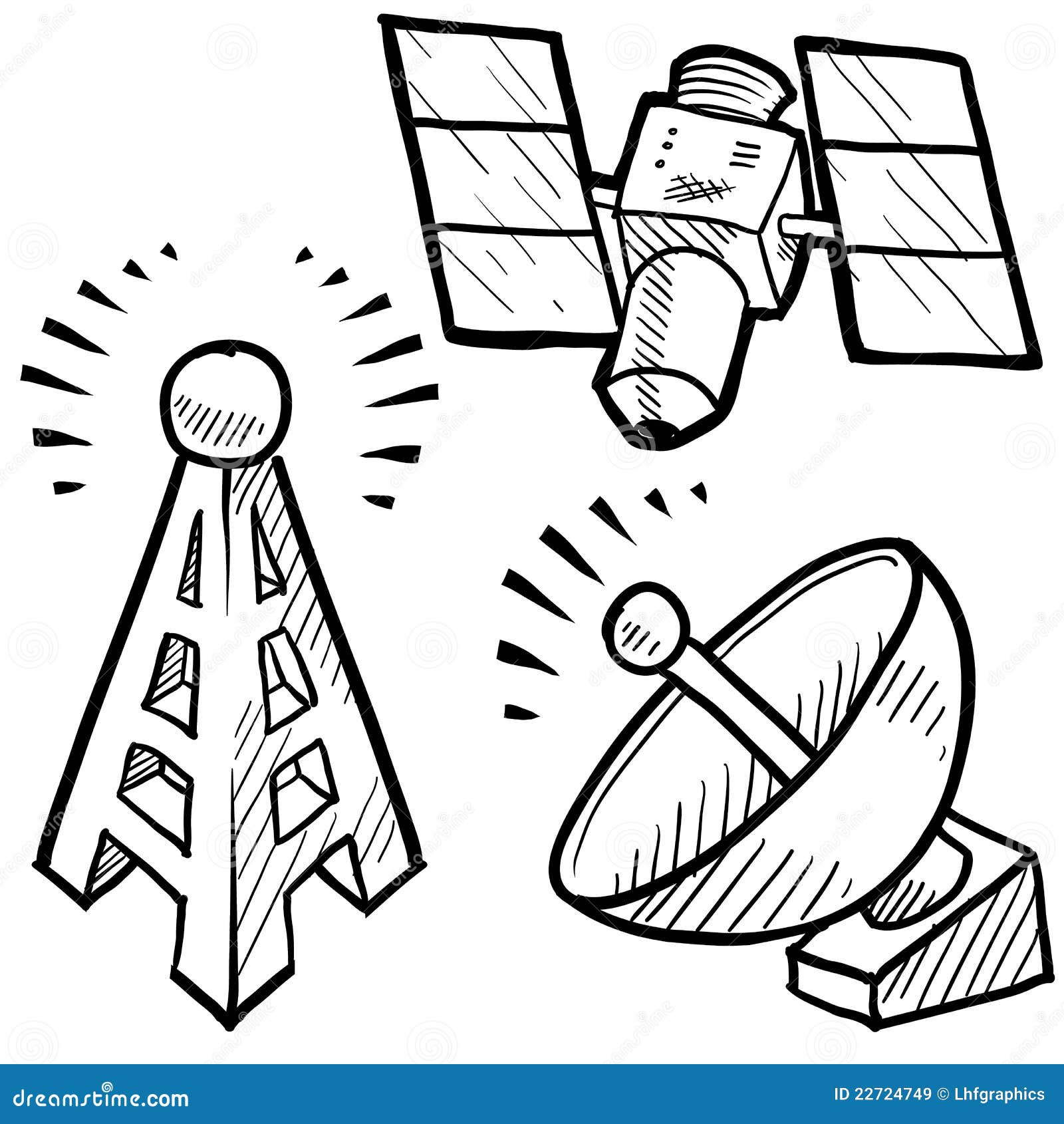 Bosquejo De Las Telecomunicaciones Ilustración del Vector - Ilustración ...