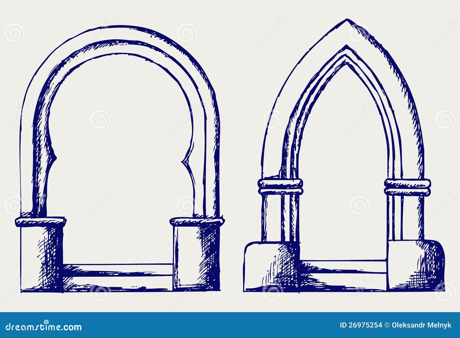 Bosquejo del arco ilustración del vector. Ilustración de columna - 26975254