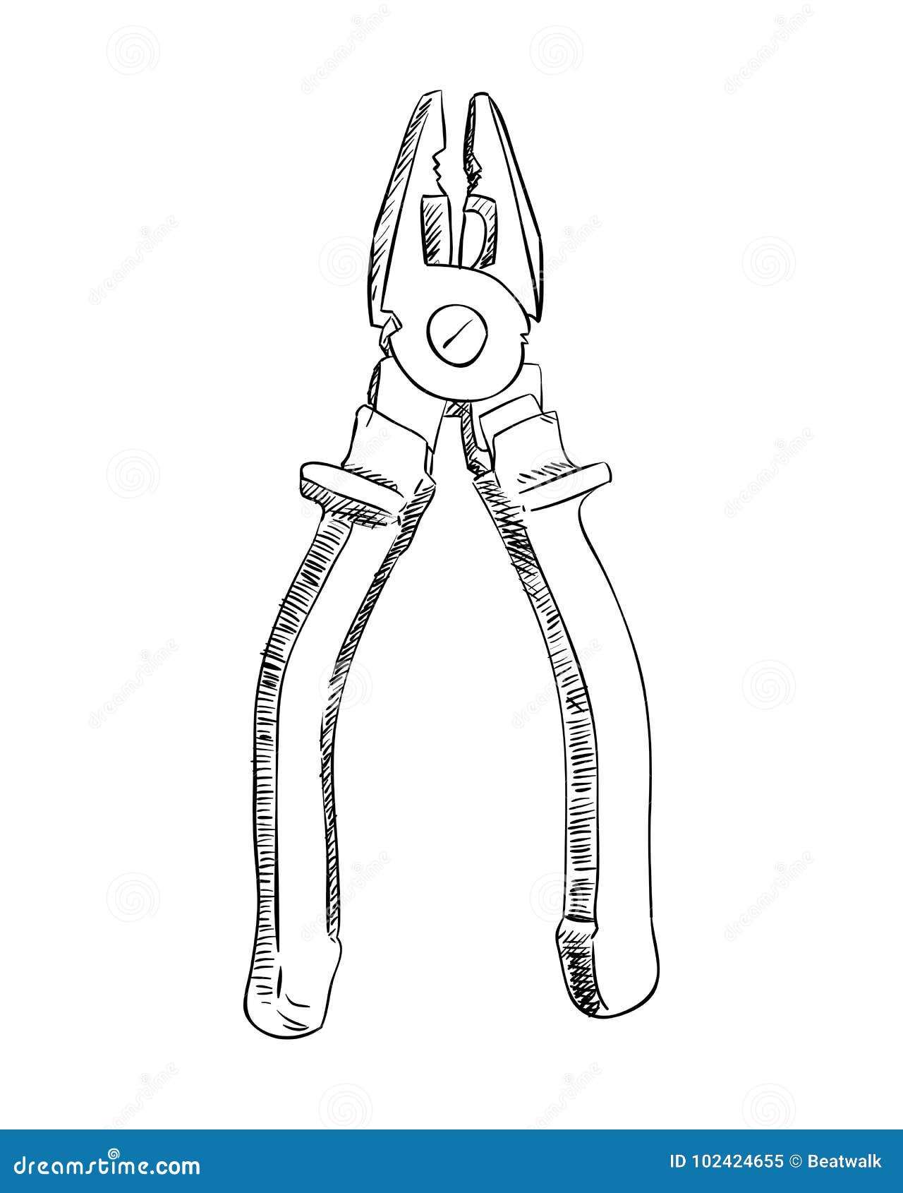 Bosquejo Del Vector De Alicates Ilustración del Vector - Ilustración de ...