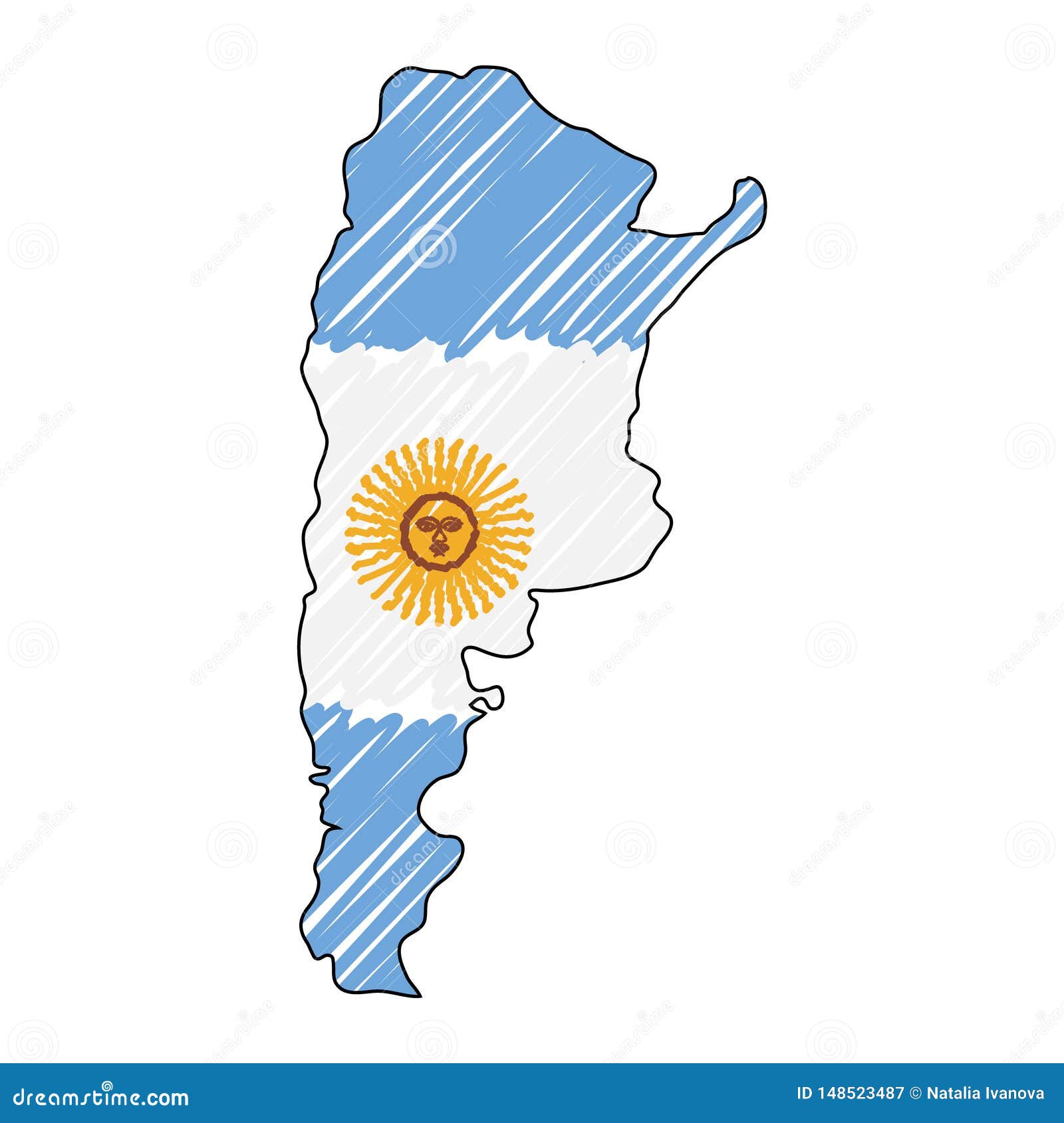 Bosquejo Exhausto De La Mano Del Mapa De La Argentina Bandera Del ... Bosquejo Exhausto De La Mano Del Mapa De La Argentina Bandera Del ...