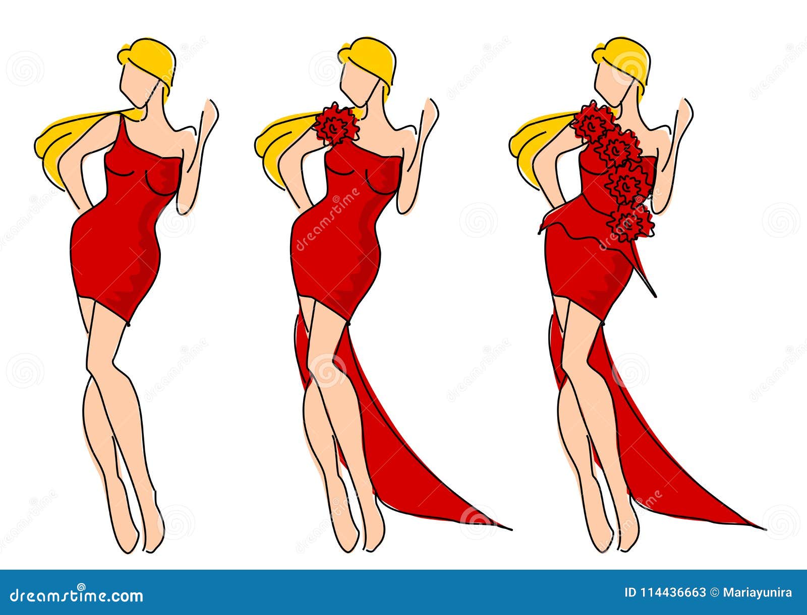 Bosquejo Simple De La Moda Para El Principiante Stock de ilustración ...