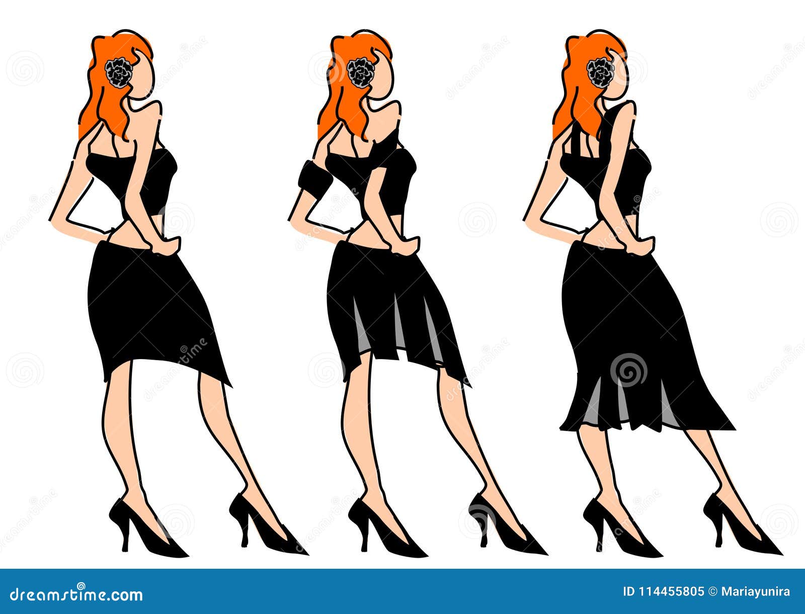 Bosquejo Simple De La Moda Para El Principiante Stock de ilustración ...