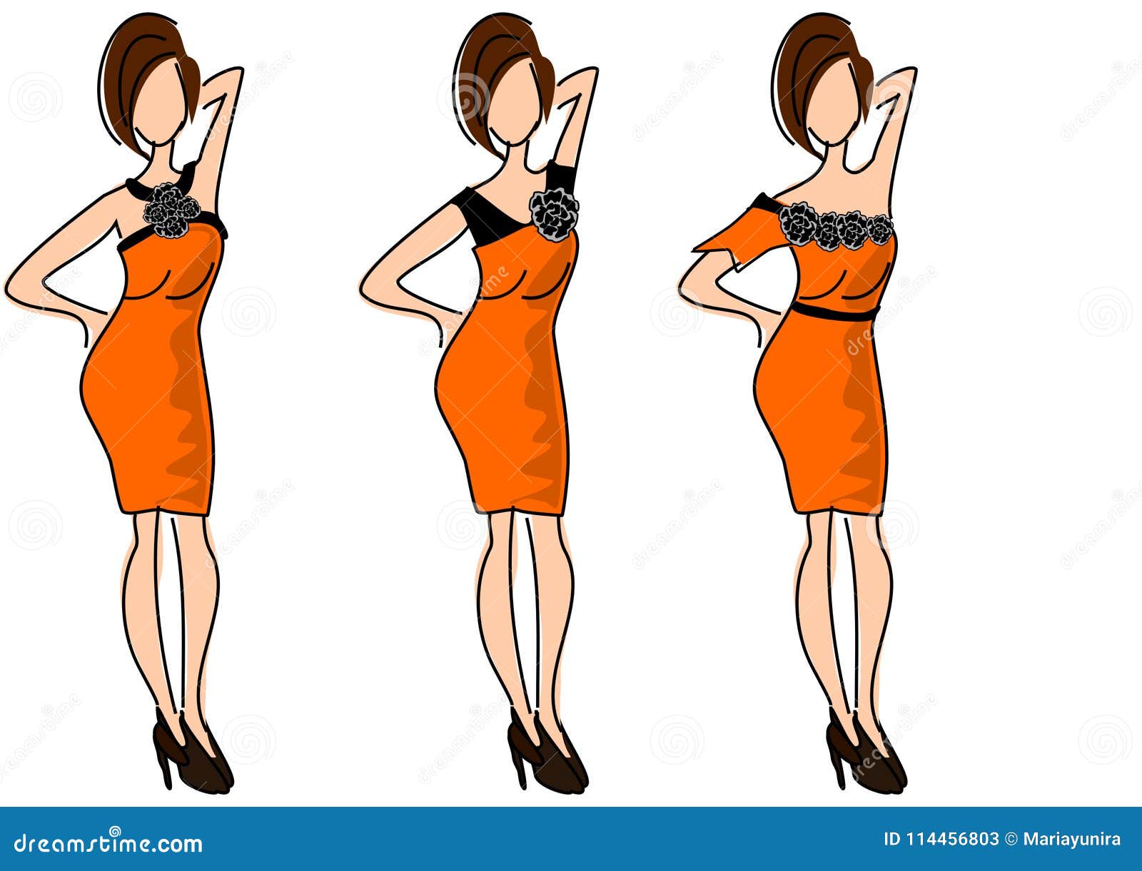 Bosquejo Simple De La Moda Para El Principiante Stock de ilustración ...