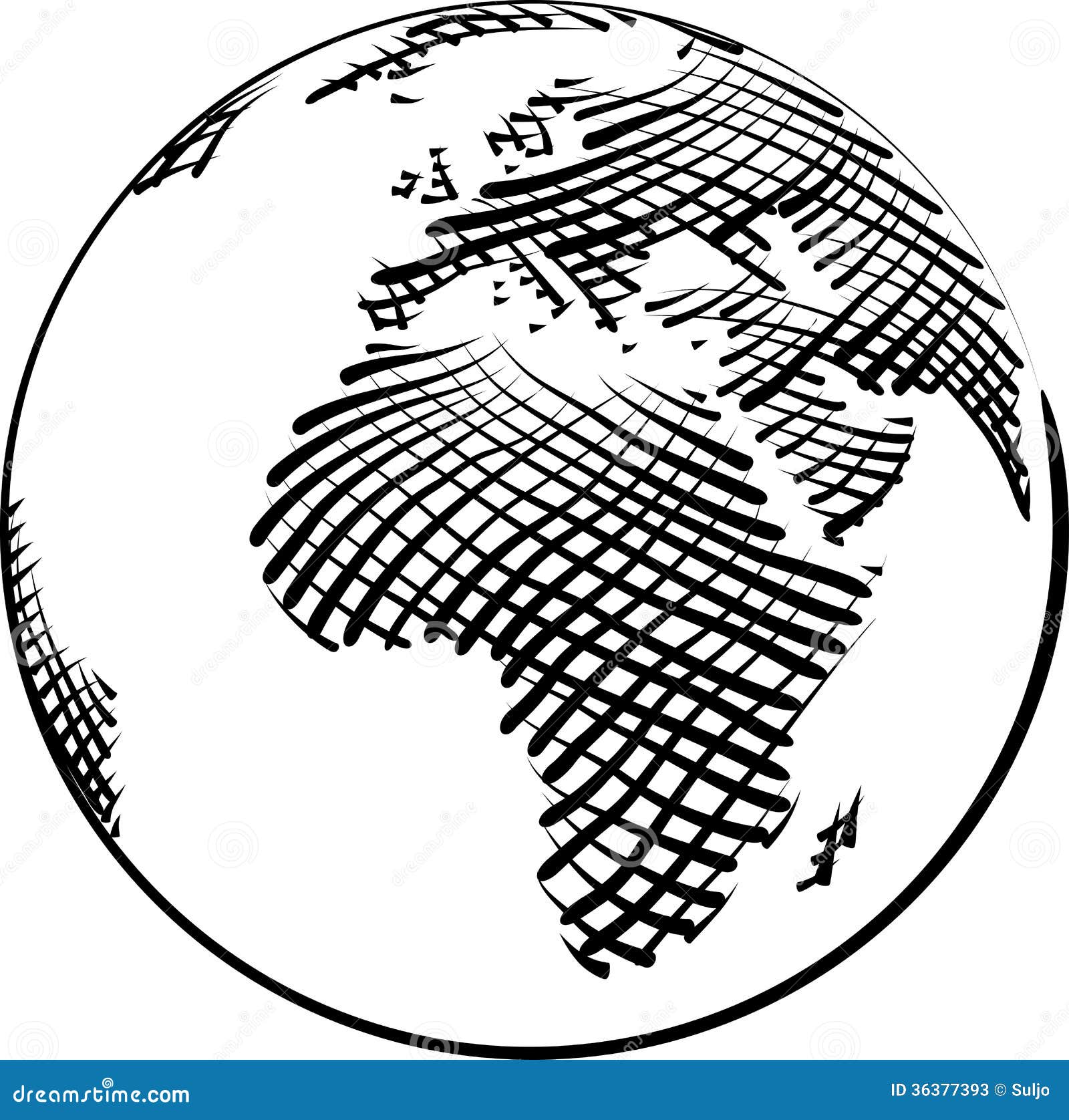 Bosquejo simple del mundo ilustración del vector. Ilustración de ...