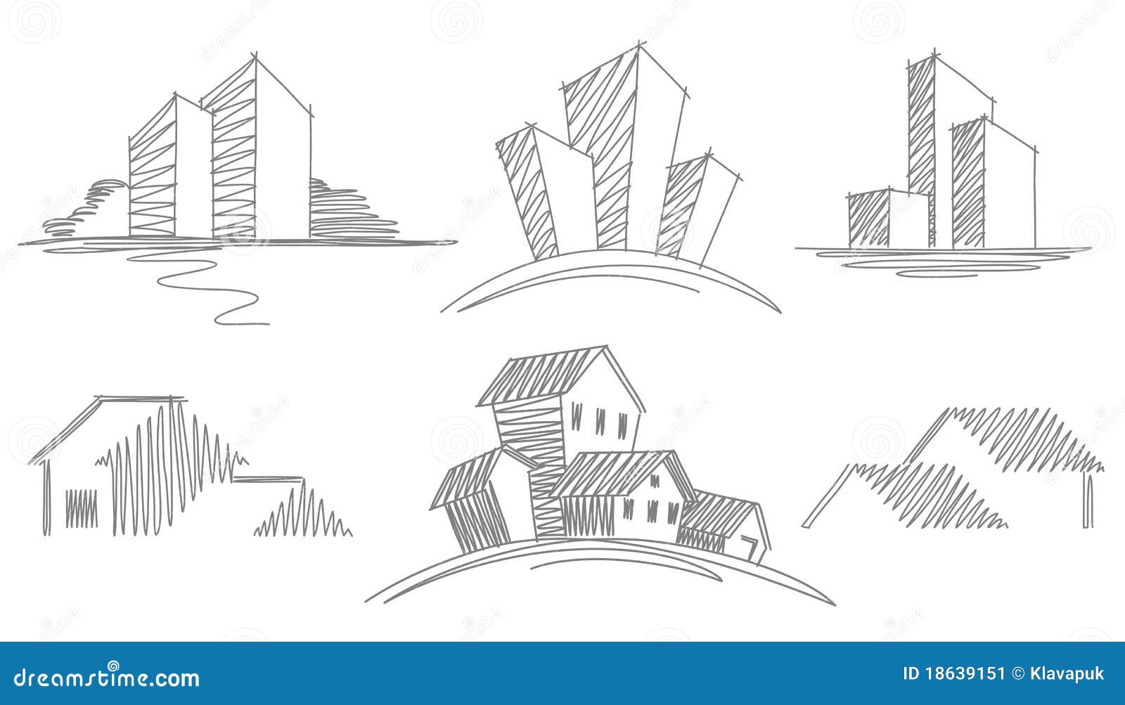 Bosquejos de edificios ilustración del vector. Ilustración de estructura - 18639151
