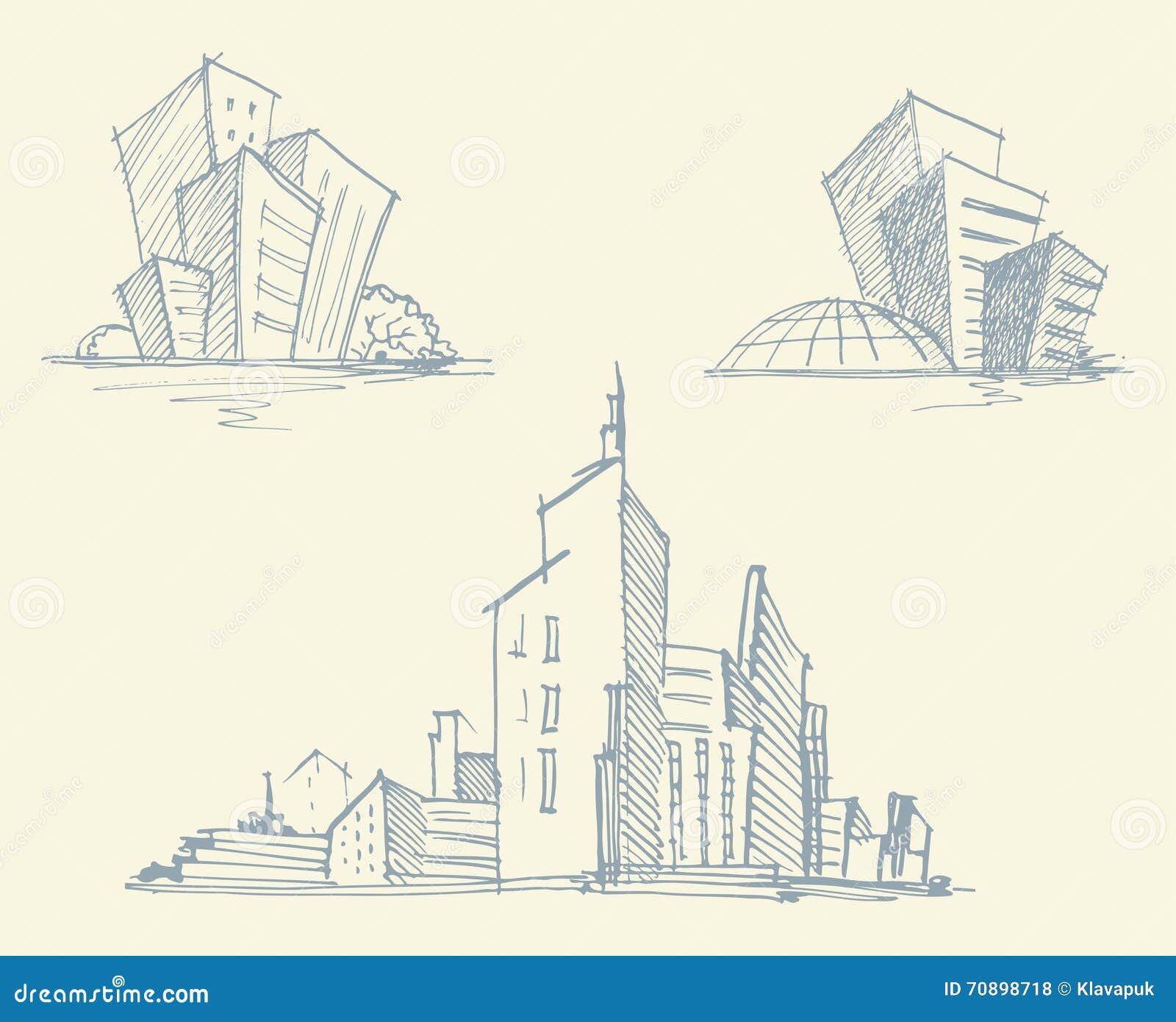 Bosquejos De Los Edificios De La Ciudad Ilustración Del Vector Ilustración del Vector ...