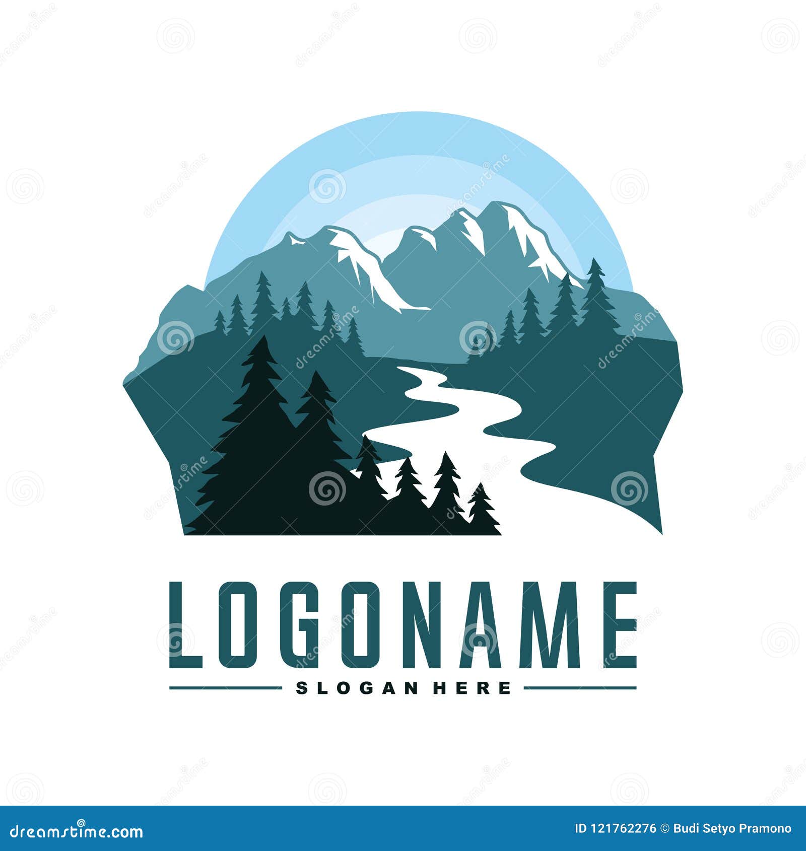 Bosques Con Agua Logo Vector Ilustración del Vector - Ilustración de ...