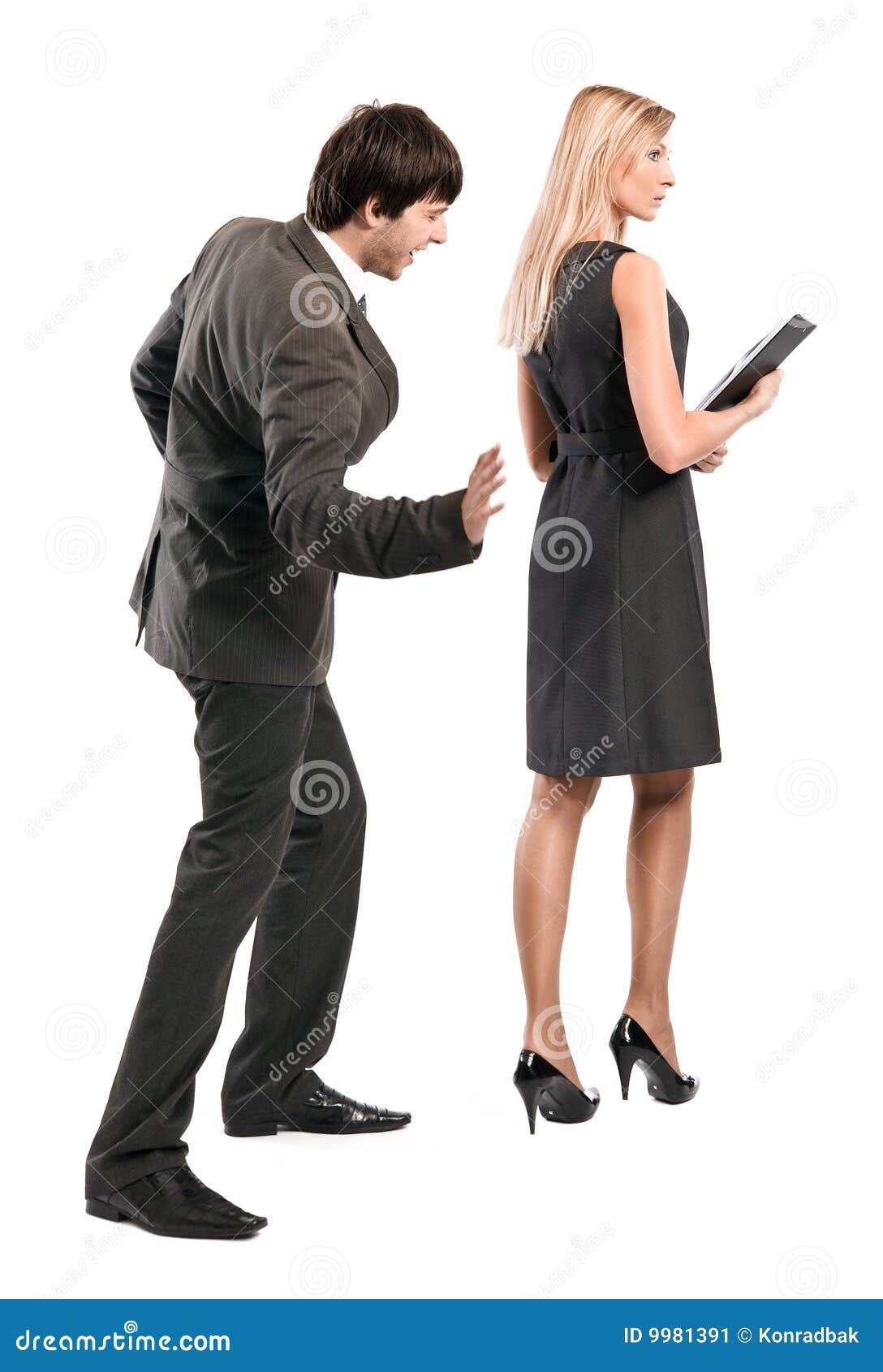 Boss is Accosting Secretary Stock Image - Image of business, mobbing ...
