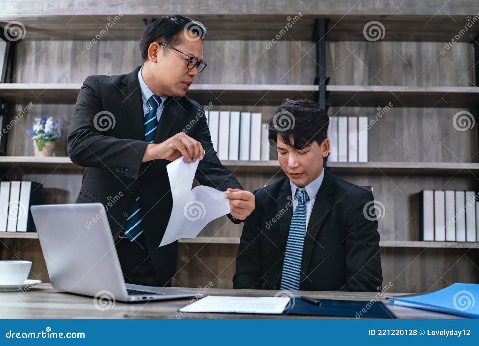 Boss is Angry at Employees for Wrong Work in Office Stock Photo - Image ...