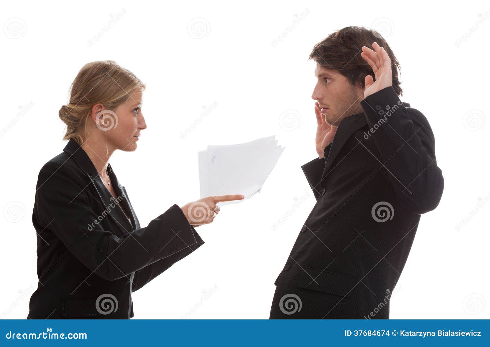 Boss Angry with His Employee Stock Photo - Image of management ...