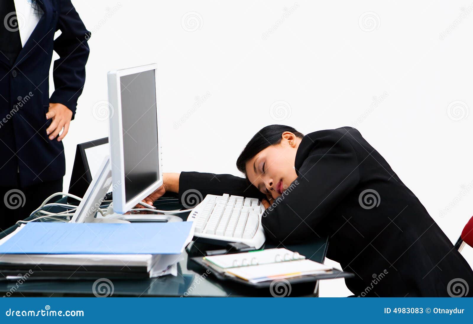 Boss Angry at the Sleeping Secretary Stock Image - Image of documents ...
