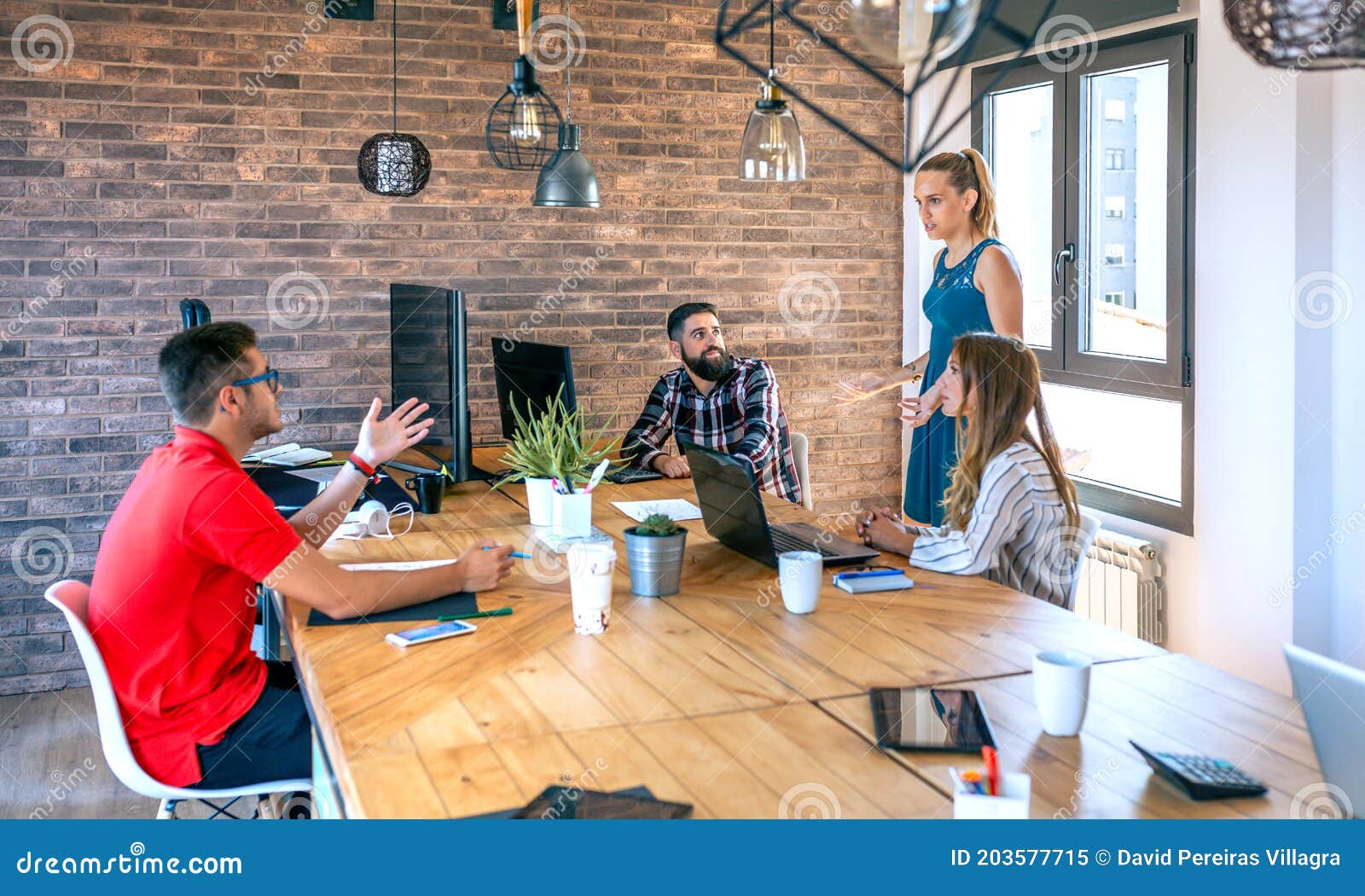 Boss Arguing with an Employee in the Office Stock Image - Image of four ...