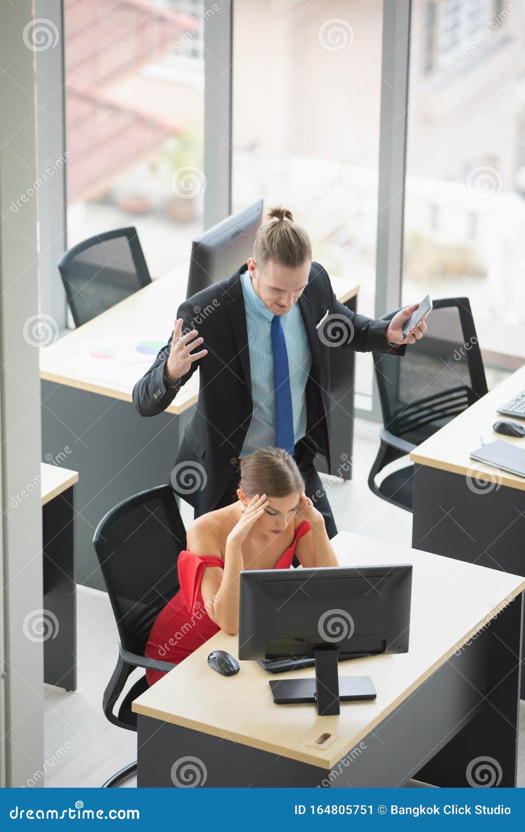 Boss is Blaming Female Employee for Wrongdoing Stock Image - Image of ...