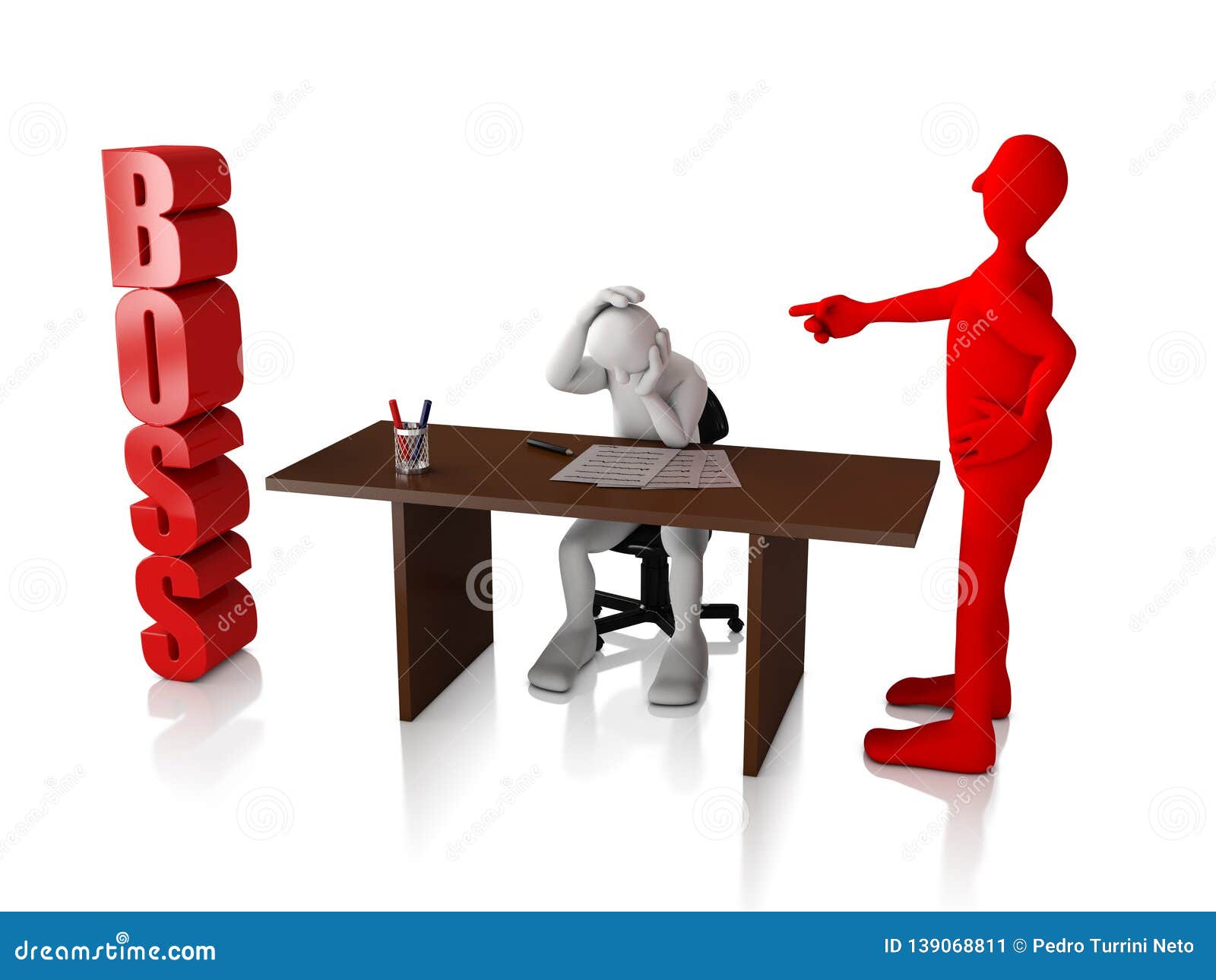 Teamwork With Bossy Leader Stock Photography | CartoonDealer.com #55613090