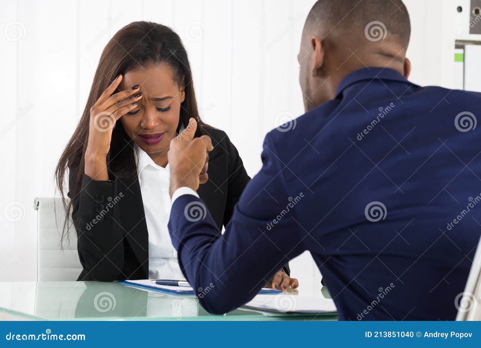 Boss Bullying at Her Female Worker Stock Photo - Image of blaming ...
