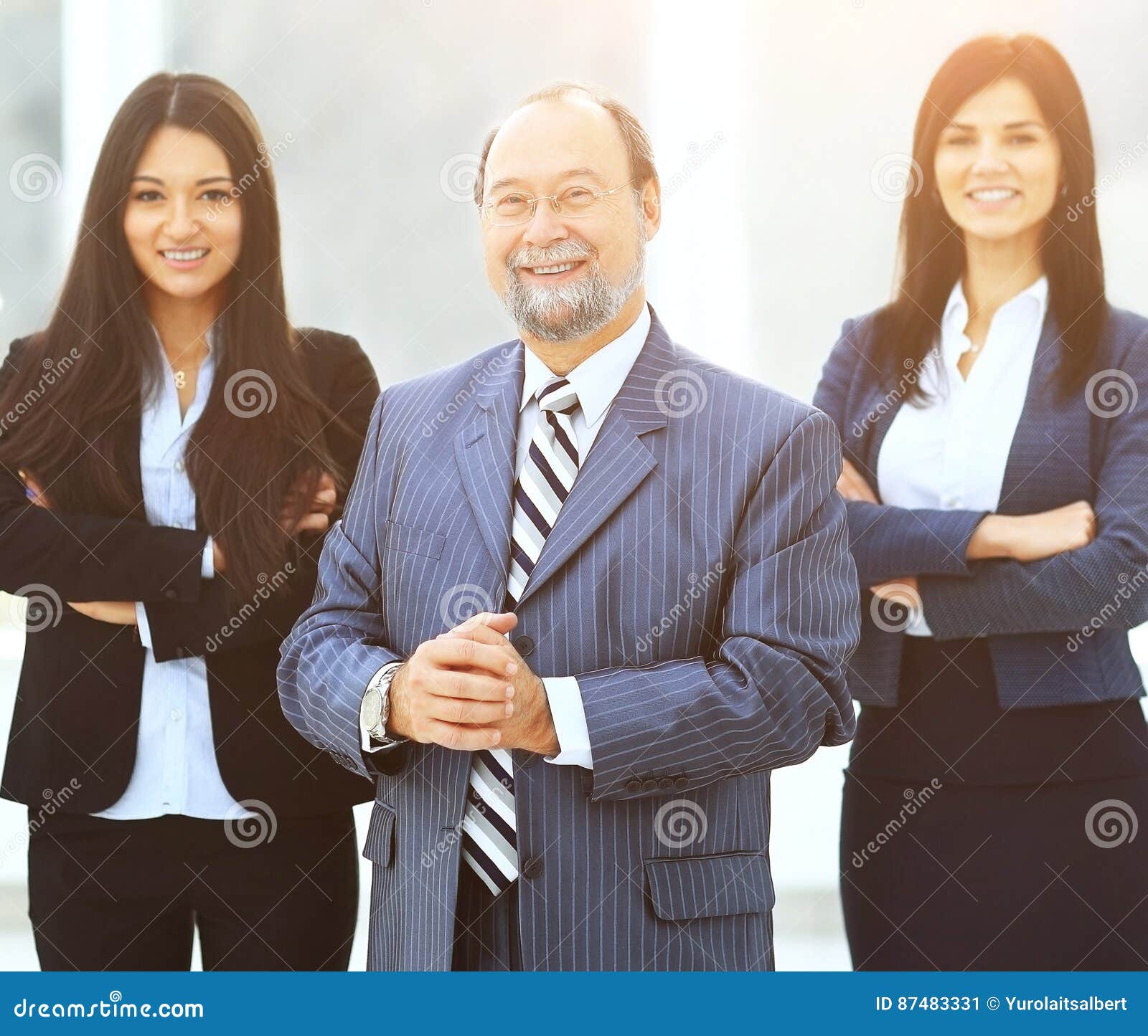 Boss and Business Team on Office Background Stock Image - Image of ...