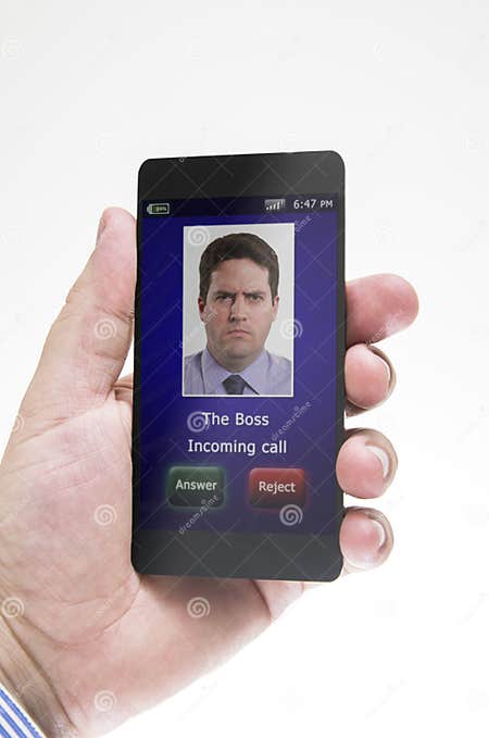 Boss calls after hours stock image. Image of technology - 29249995