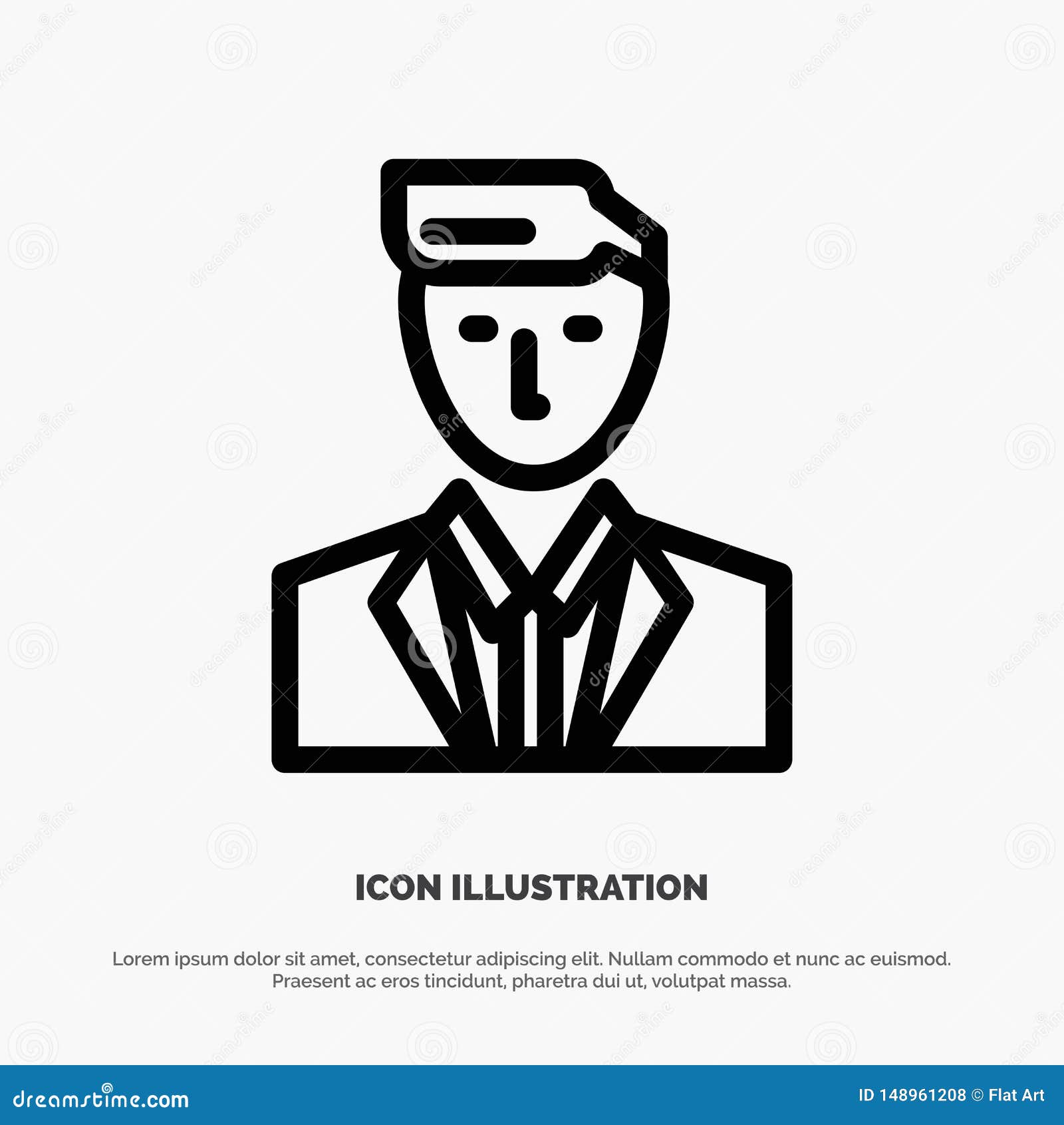 Boss, Ceo, Head, Leader, LineIcon Vector 向量例证 - 插画 包括有 商业, 头脑: 148961208