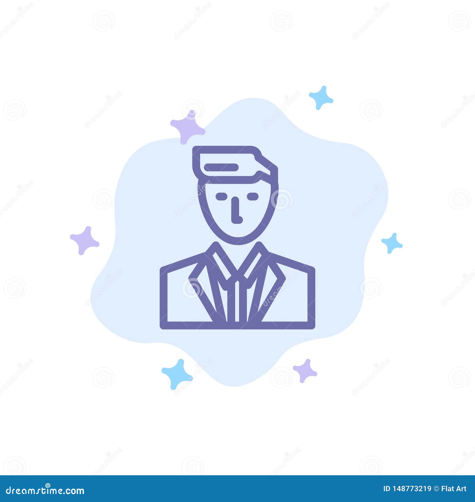 Boss, Ceo, Head, Leader, Mr Blue Icon on Abstract Cloud Background ...