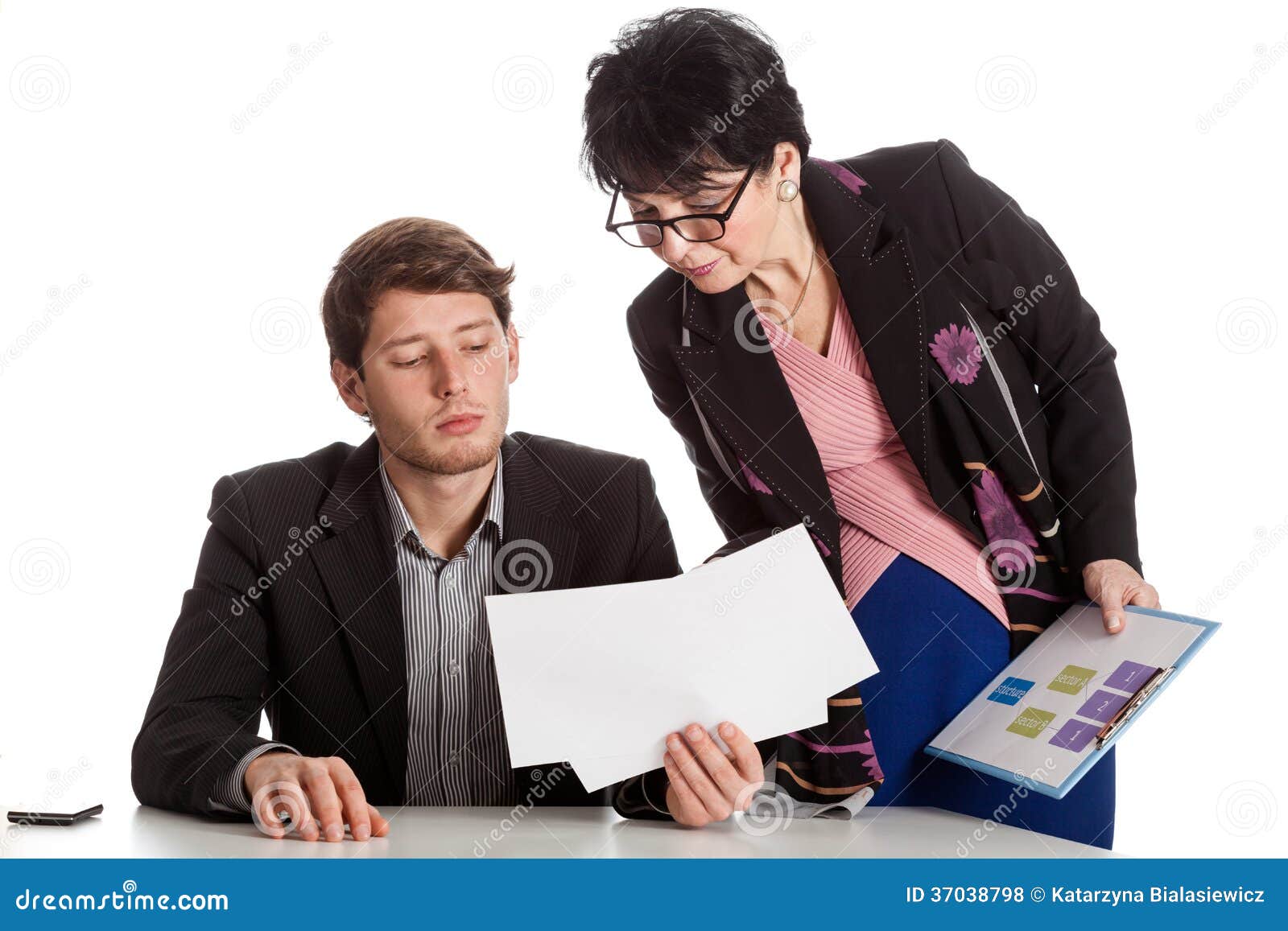 Boss Checking on His Employee Stock Photo - Image of aged, meeting ...