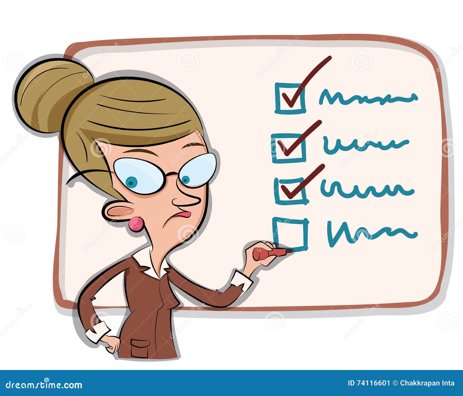 Boss with checklist stock vector. Illustration of power - 74116601