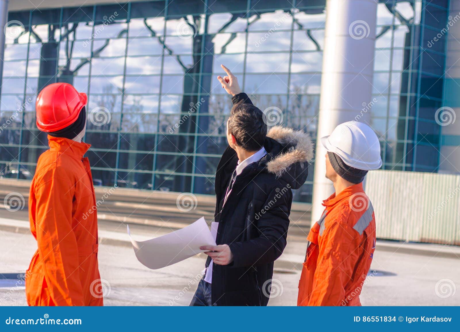 Boss or Chief Shows a Construction Project. Stock Photo - Image of ...
