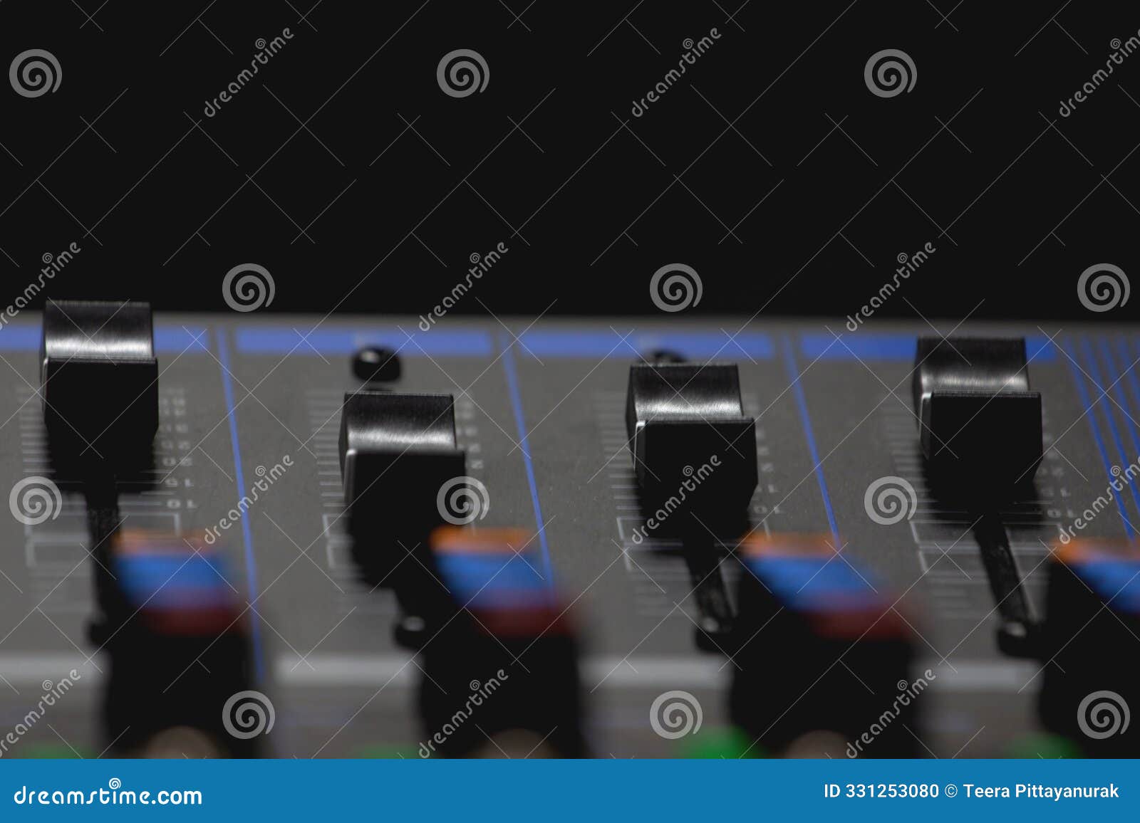 Digital Mixer Volume Slide Professional Digital Audio System Stock ...