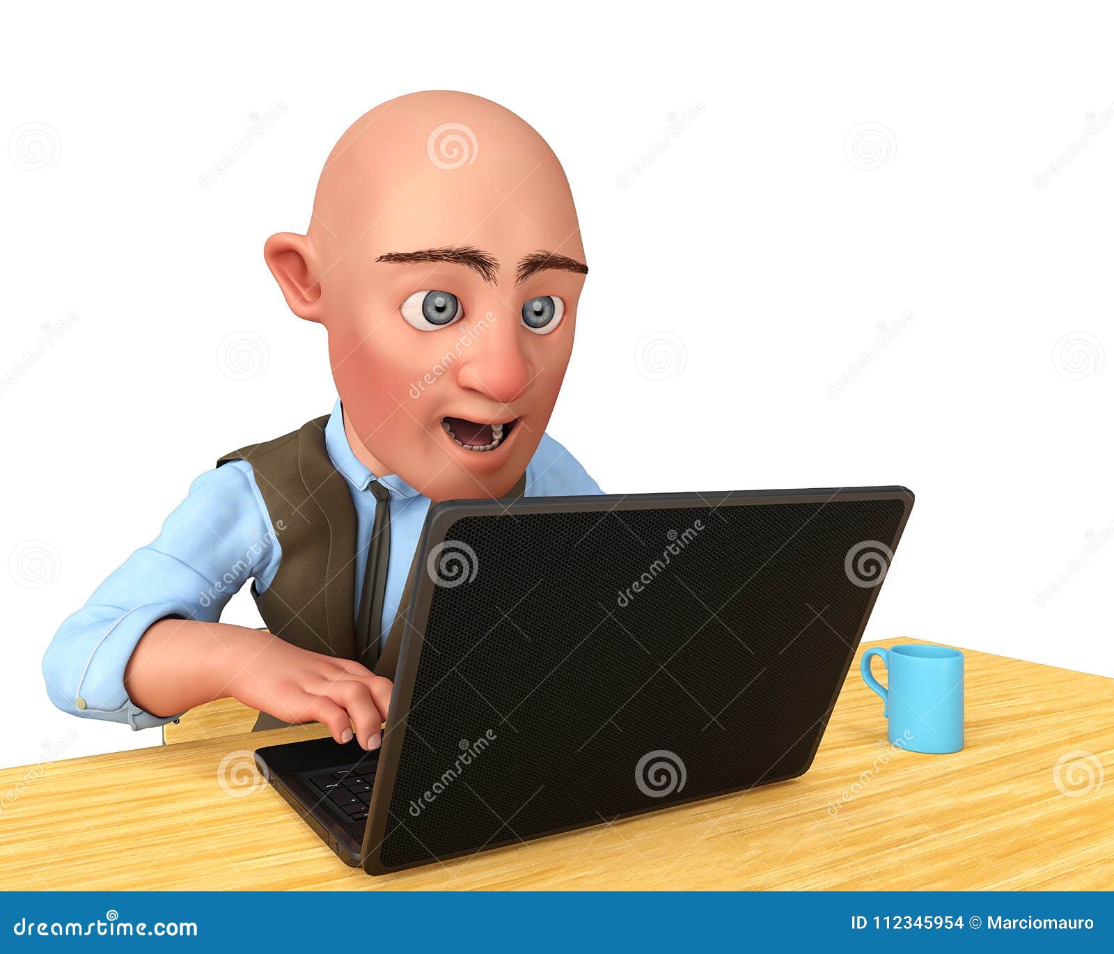 Boss come on give a hug stock illustration. Illustration of laptop ...