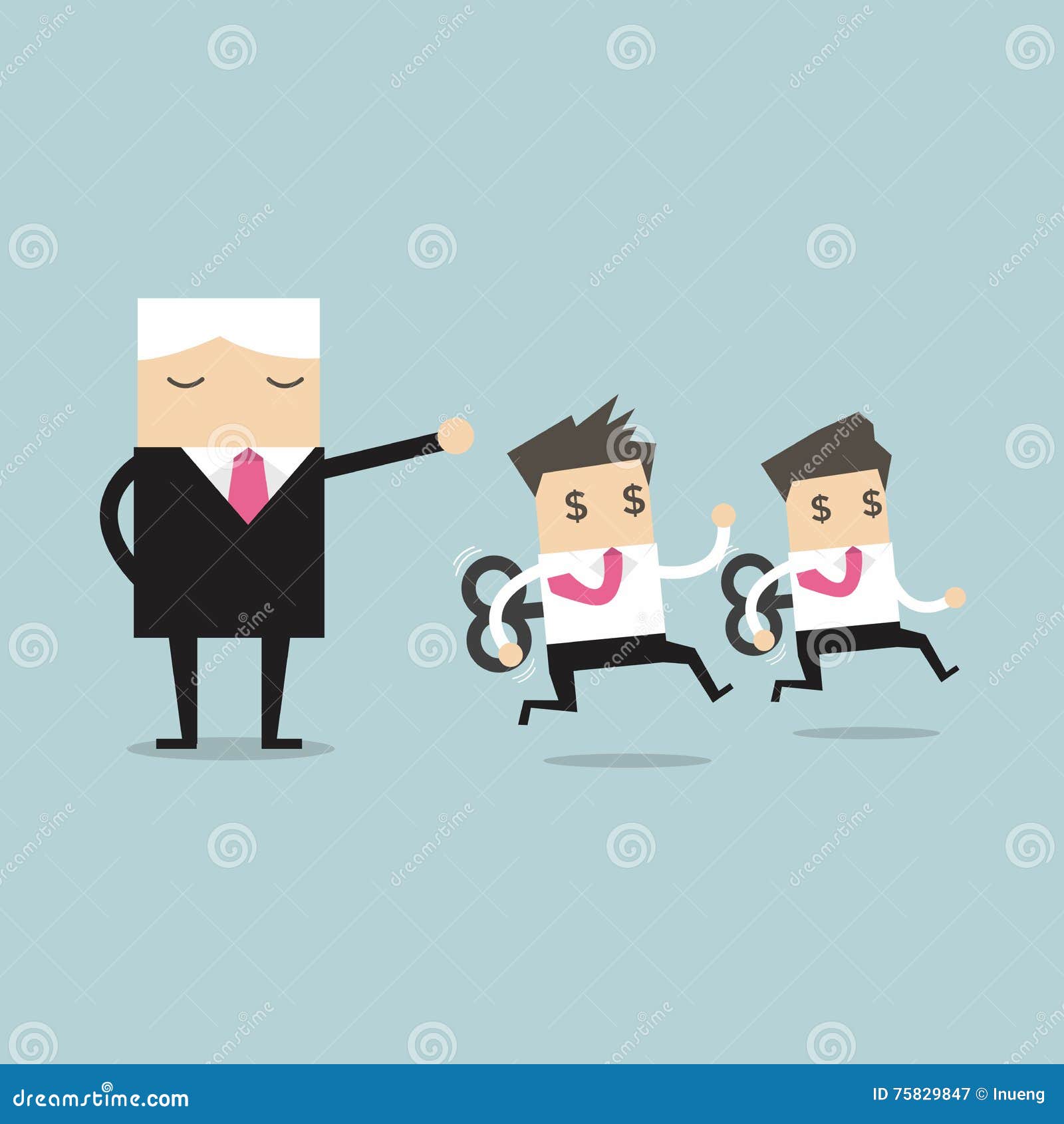 Boss Command Mechanical Businessman Stock Vector - Illustration of ...