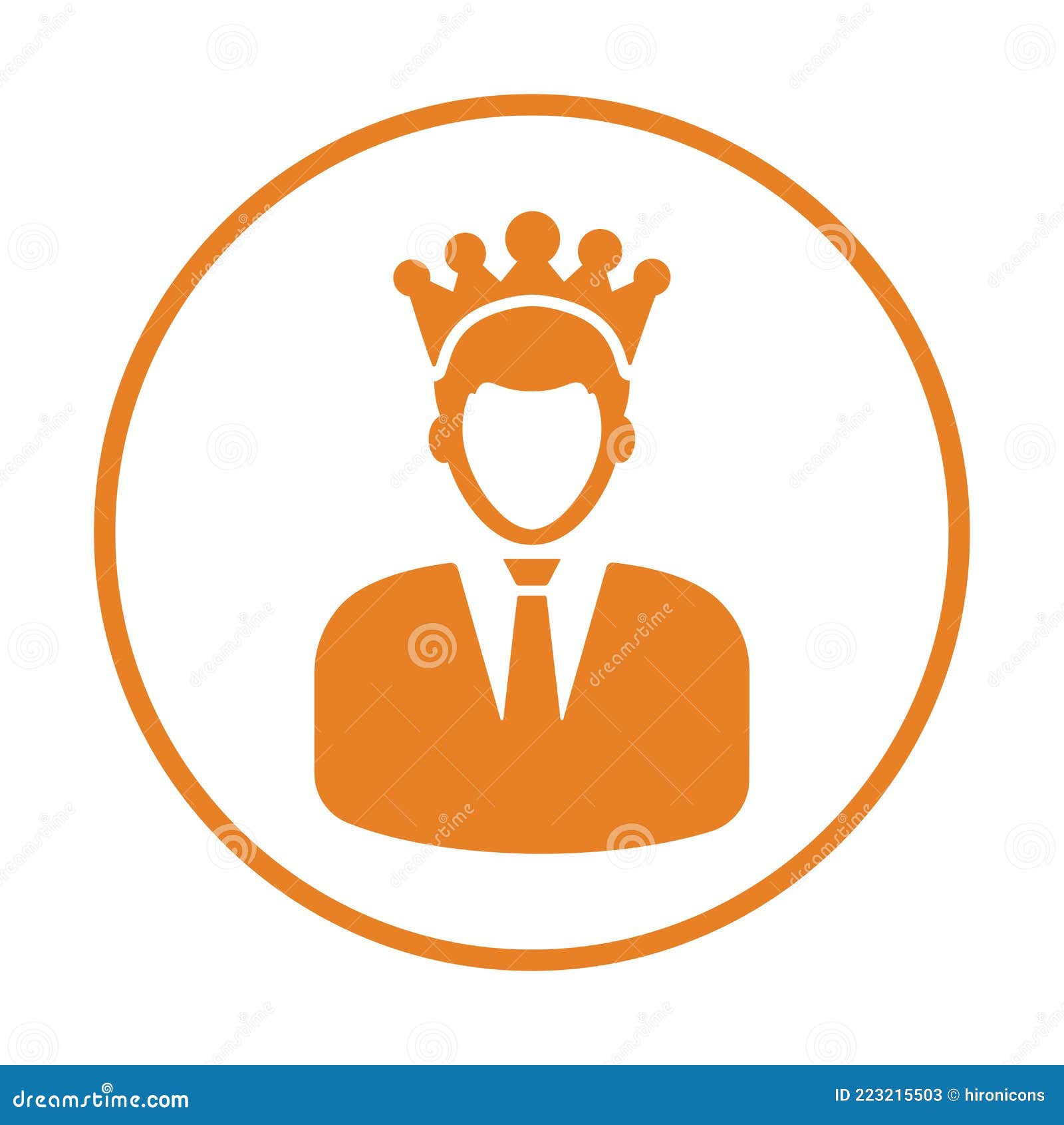 Boss, Crown, King, Monarchy Icon. Rounded Orange Color Stock ...