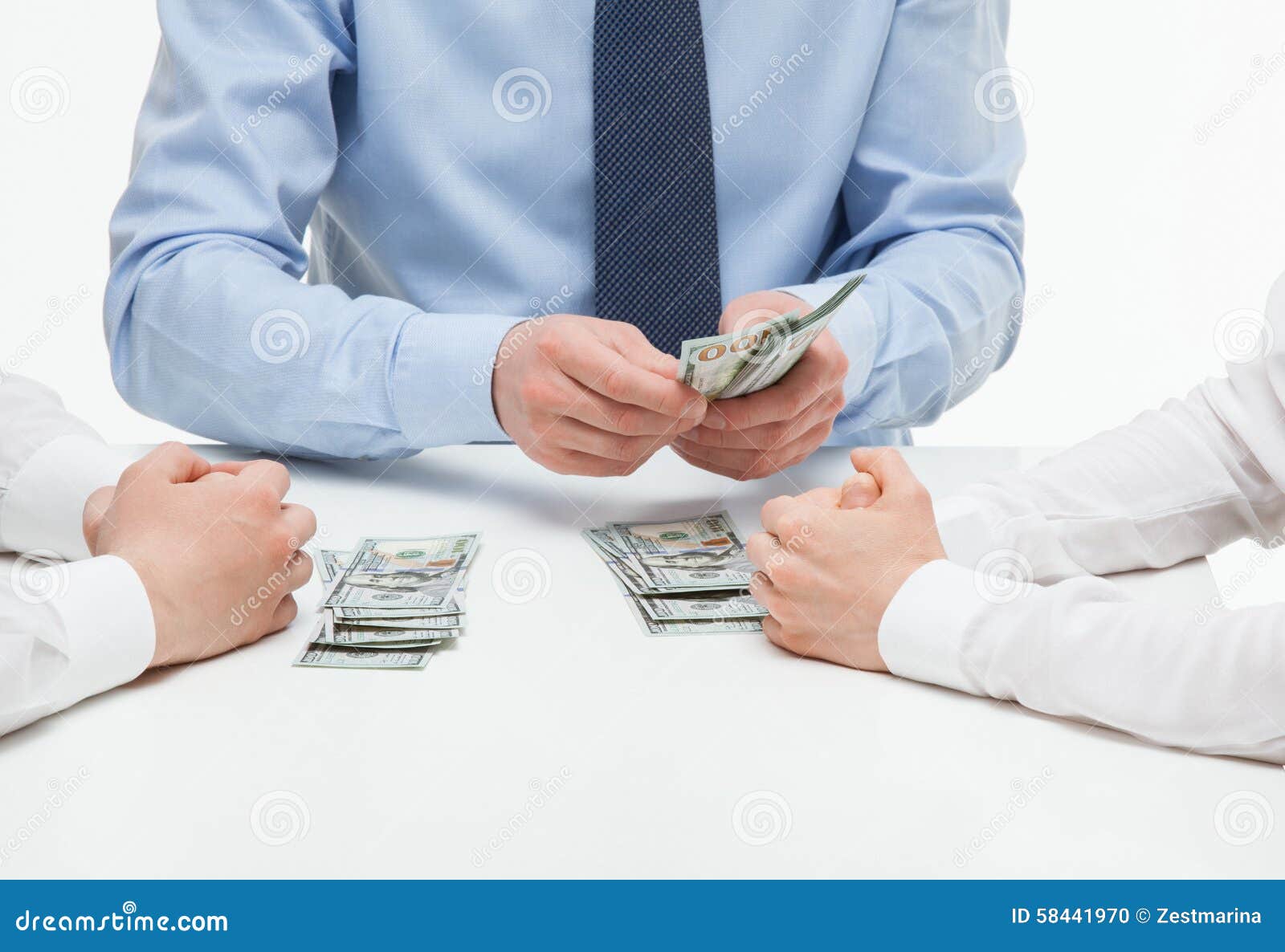 Boss Dividing Money among Collaborators Stock Photo - Image of gesture ...
