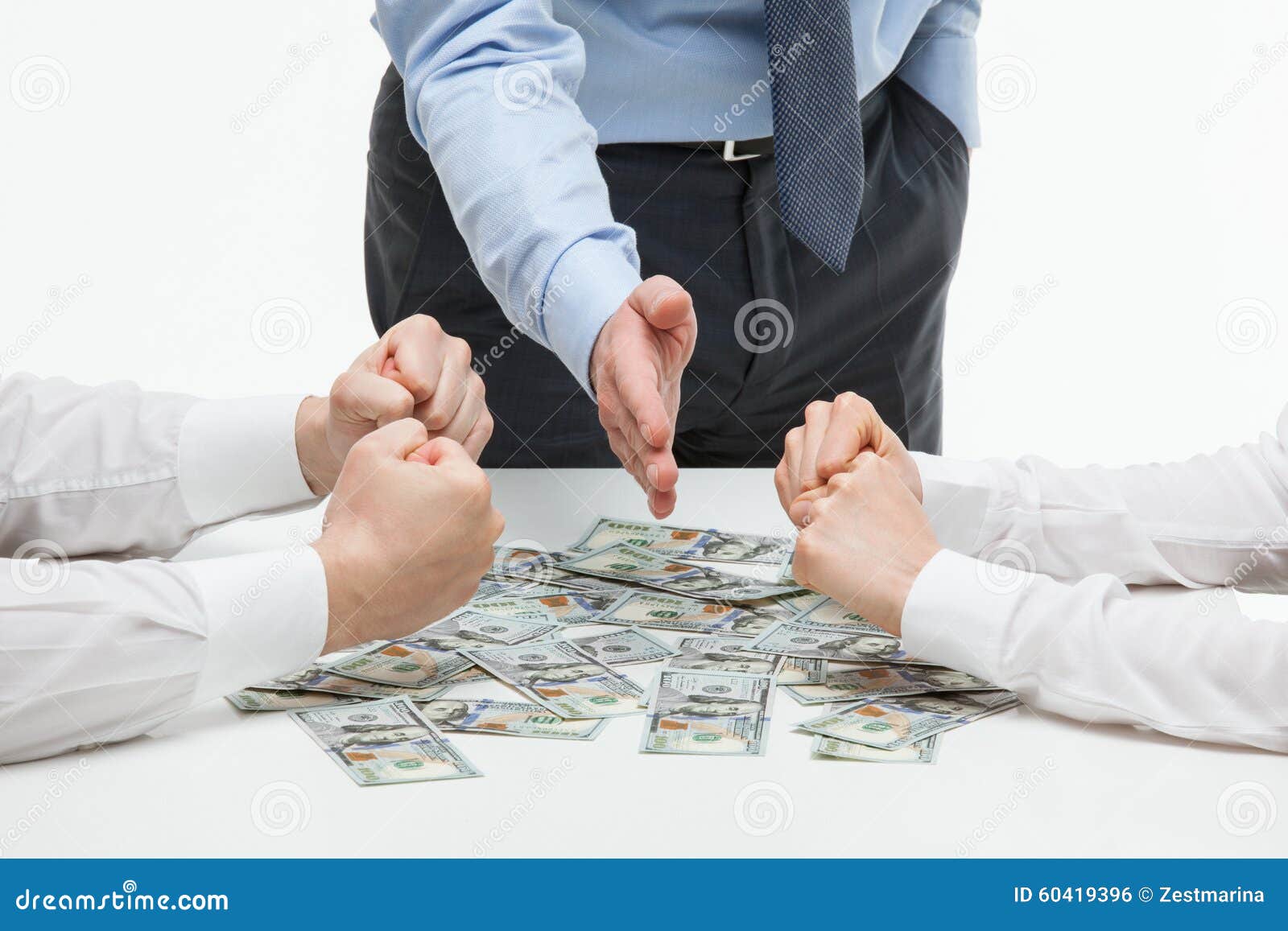 Boss Dividing Money among Collaborators Stock Photo - Image of partner ...