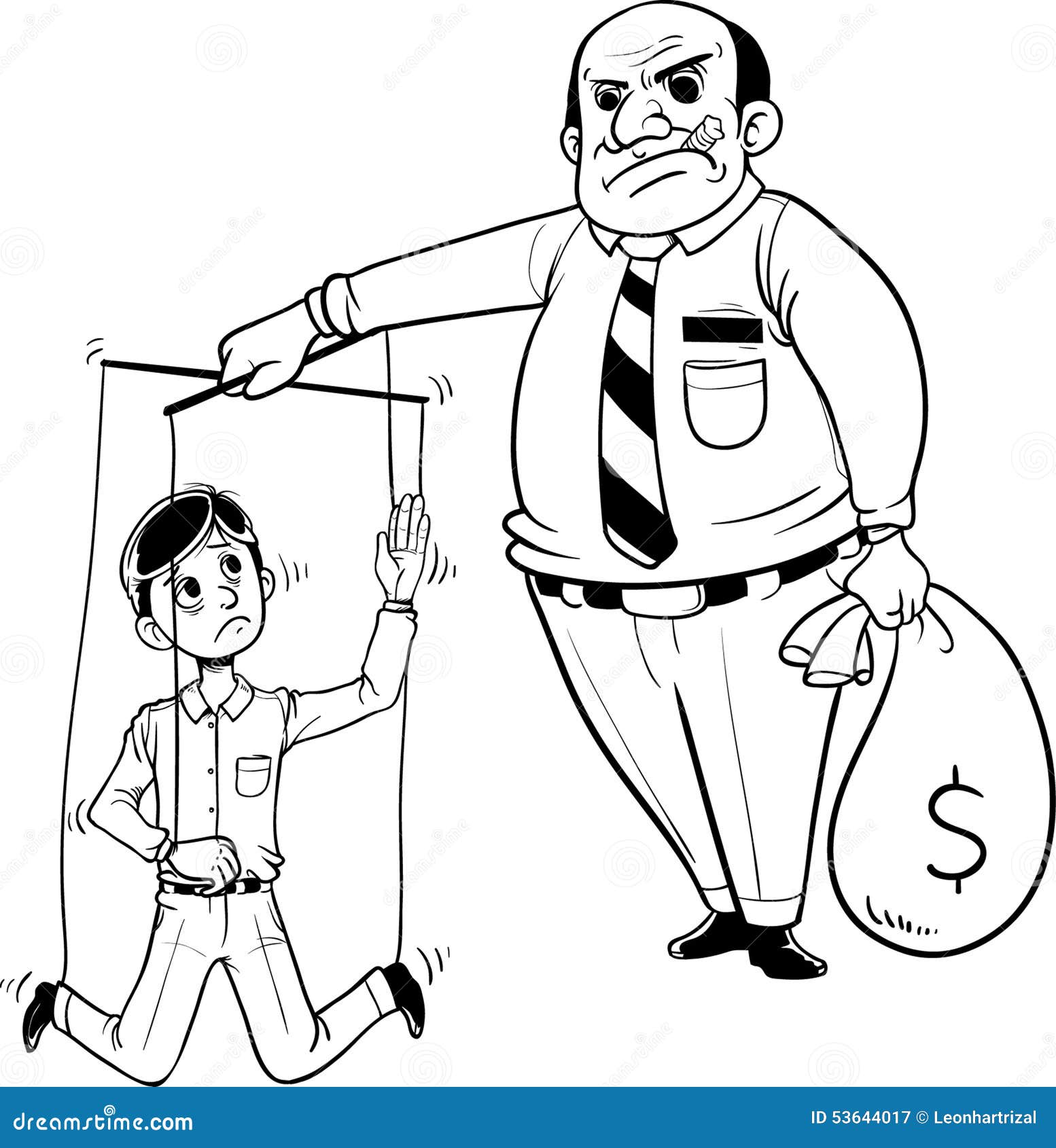 Boss and employee stock vector. Illustration of outline - 53644017